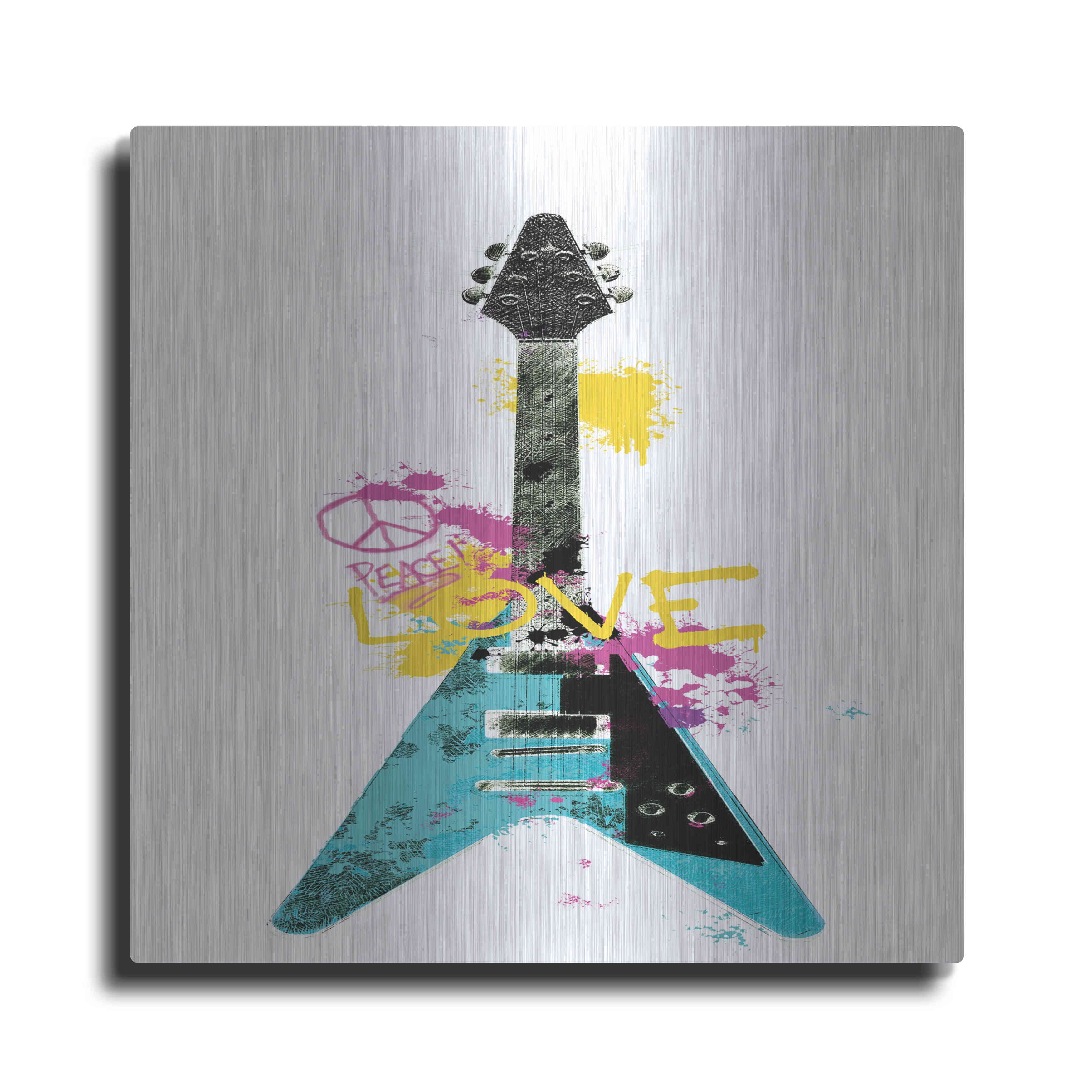 Luxe Metal Art 'Garage Band III Graffiti' by Mike Schick, Metal Wall ...