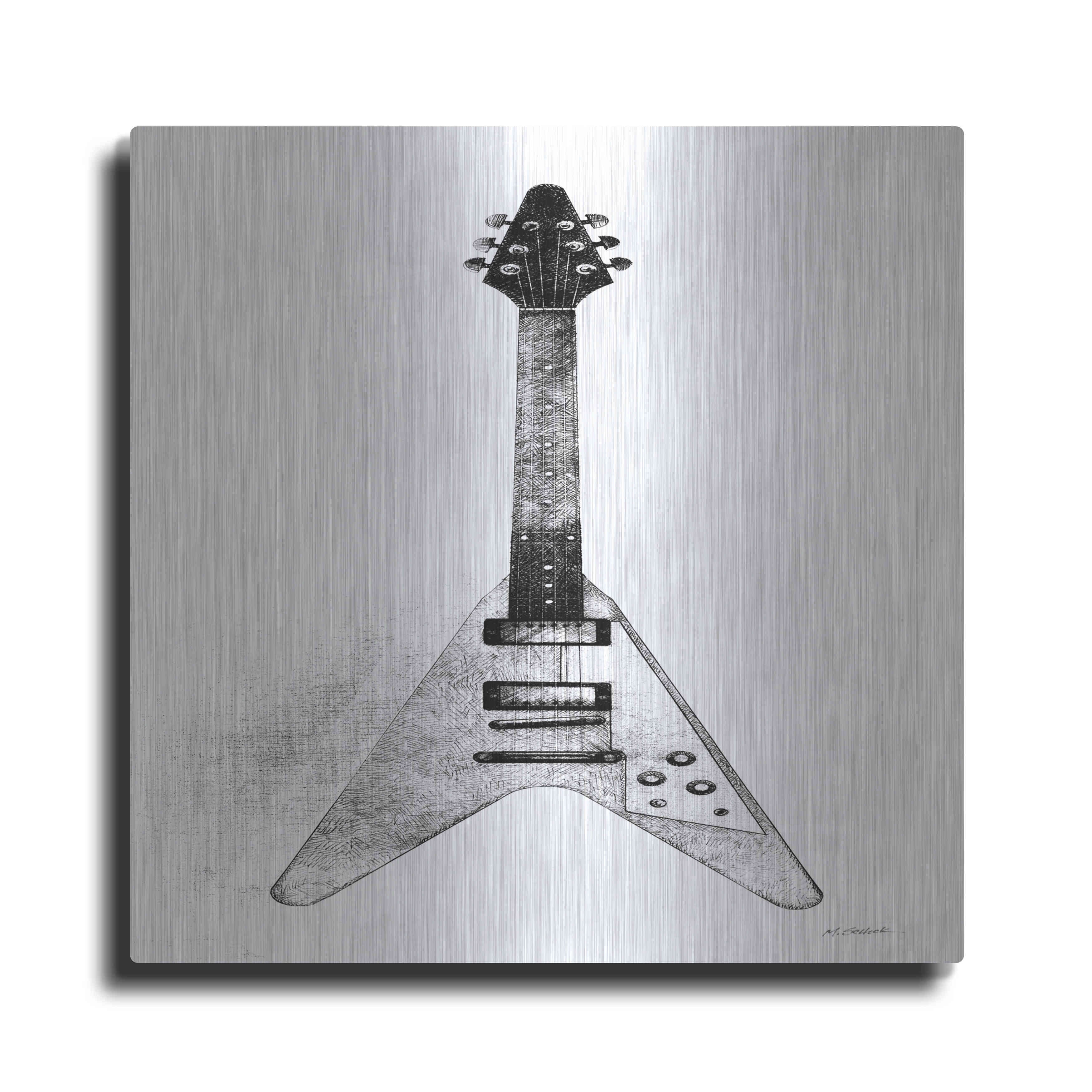 Luxe Metal Art 'Garage Band III' by Mike Schick, Metal Wall Art, 24" x ...