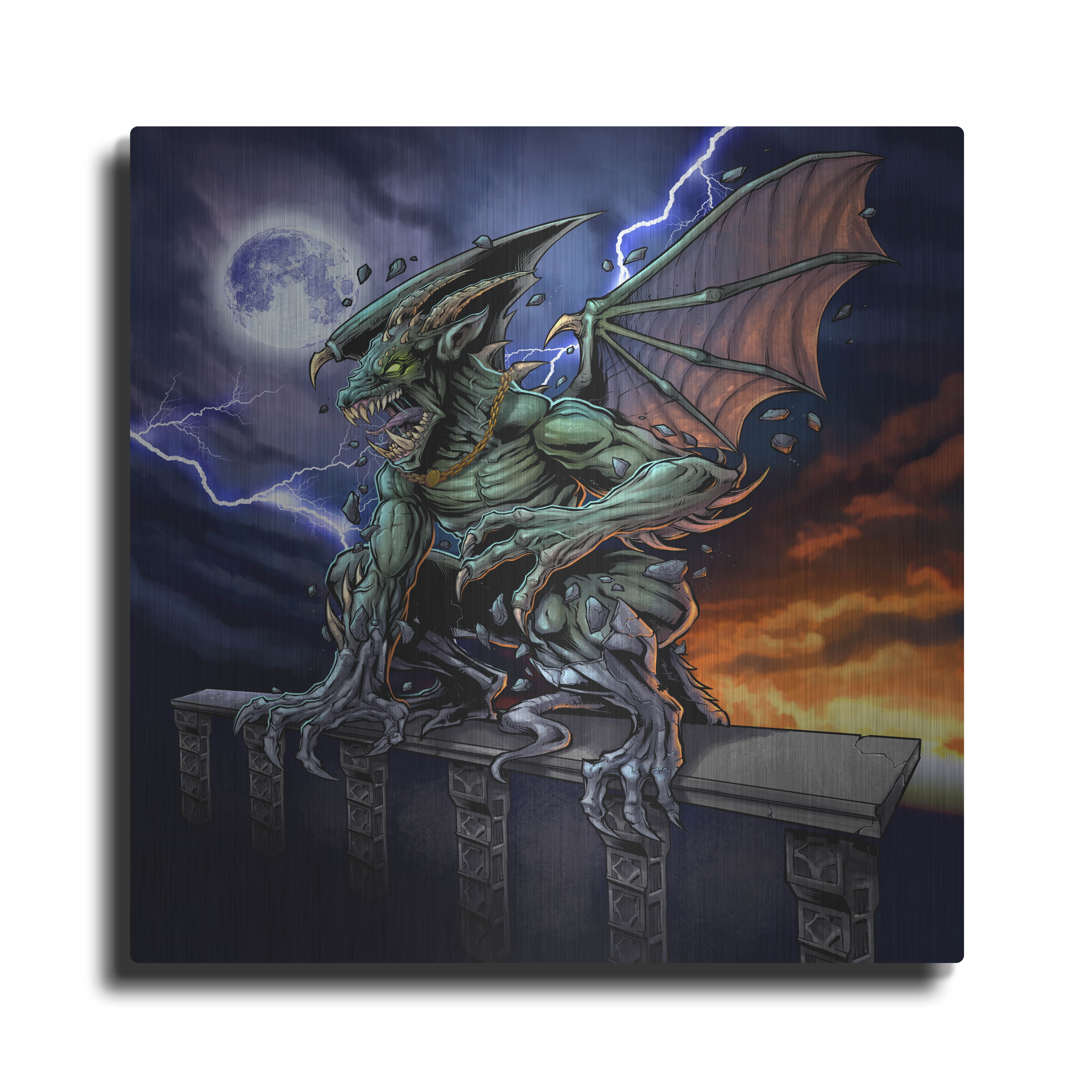 Luxe Metal Art 'Gargoyle 2' by Flyland Designs, Metal Wall Art, 12"x12 ...
