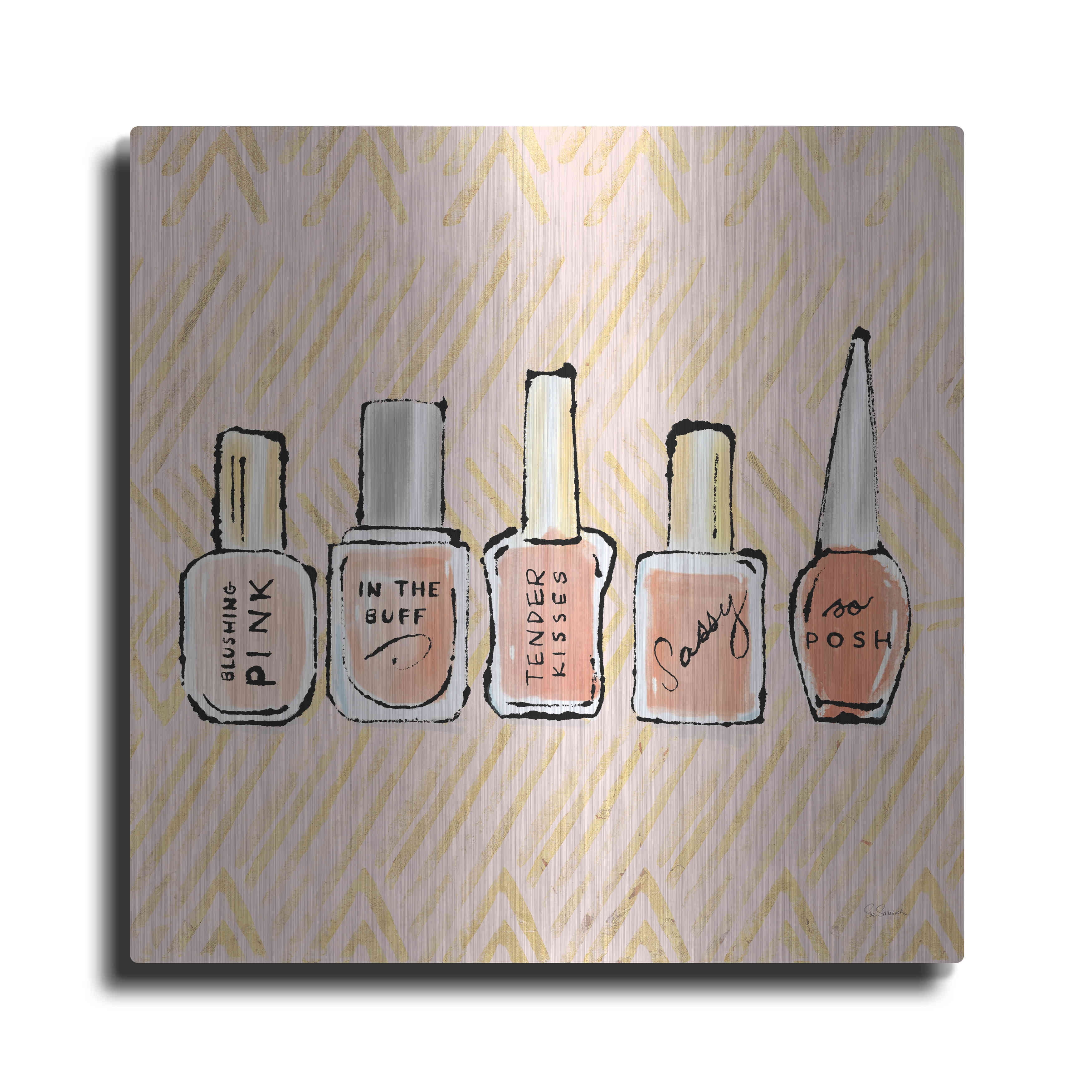 Luxe Metal Art 'Geo Beauty and Sass I' by Sue Schlabach, Metal Wall Art ...