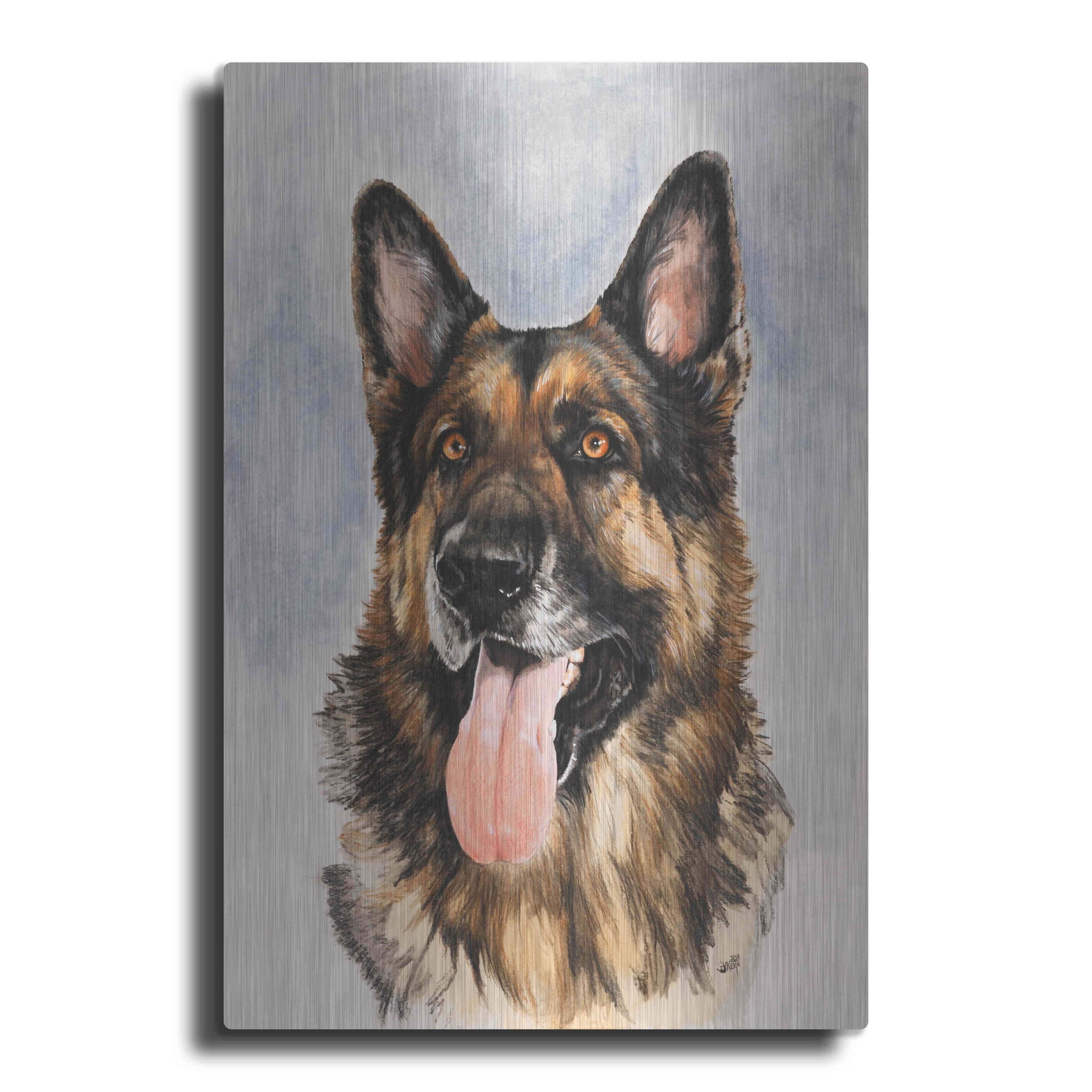 Luxe Metal Art 'German Shepherd 2' by Barbara Keith, Metal Wall Art, 12 ...