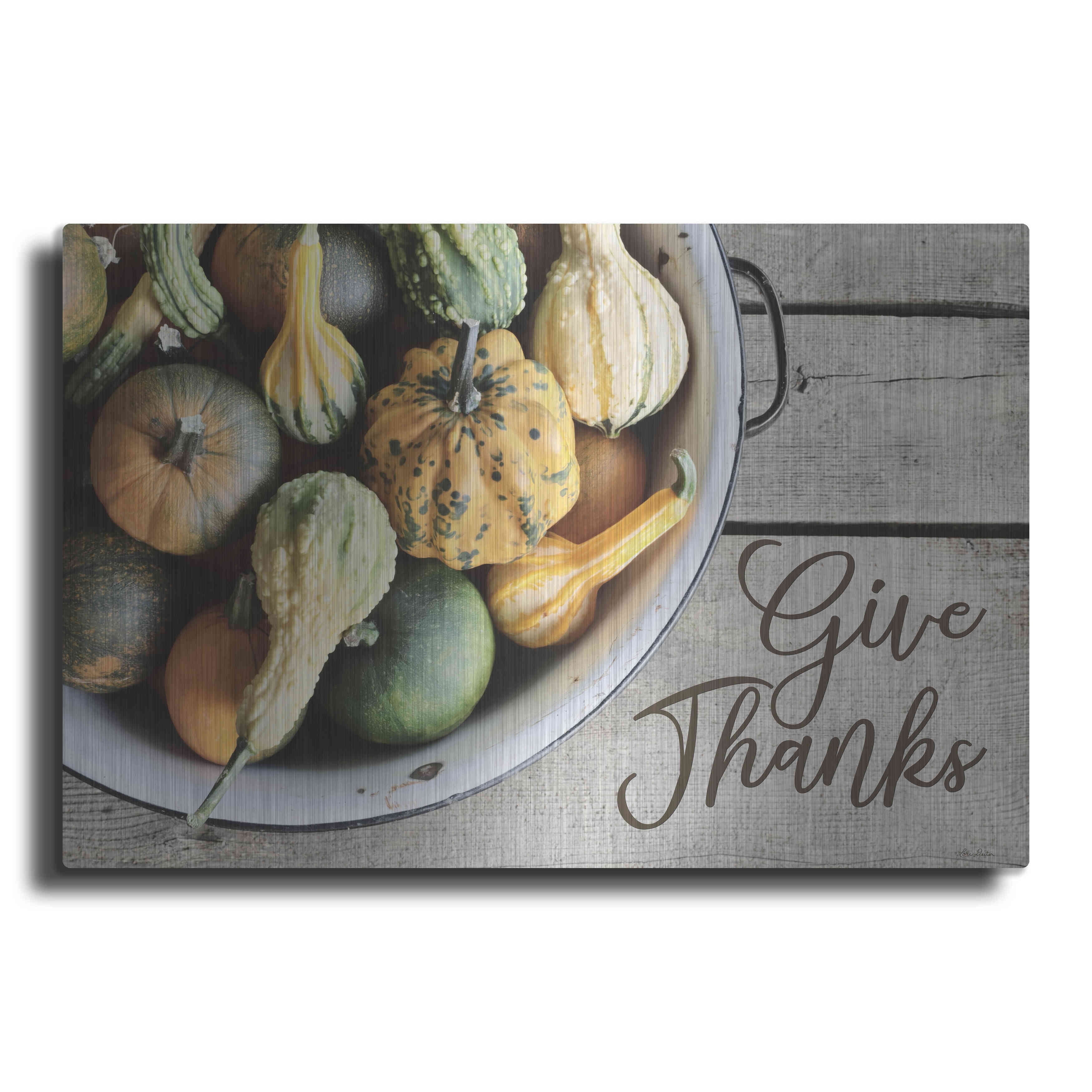 Luxe Metal Art 'Give Thanks' by Lori Deiter, Metal Wall Art, 36"x24 ...