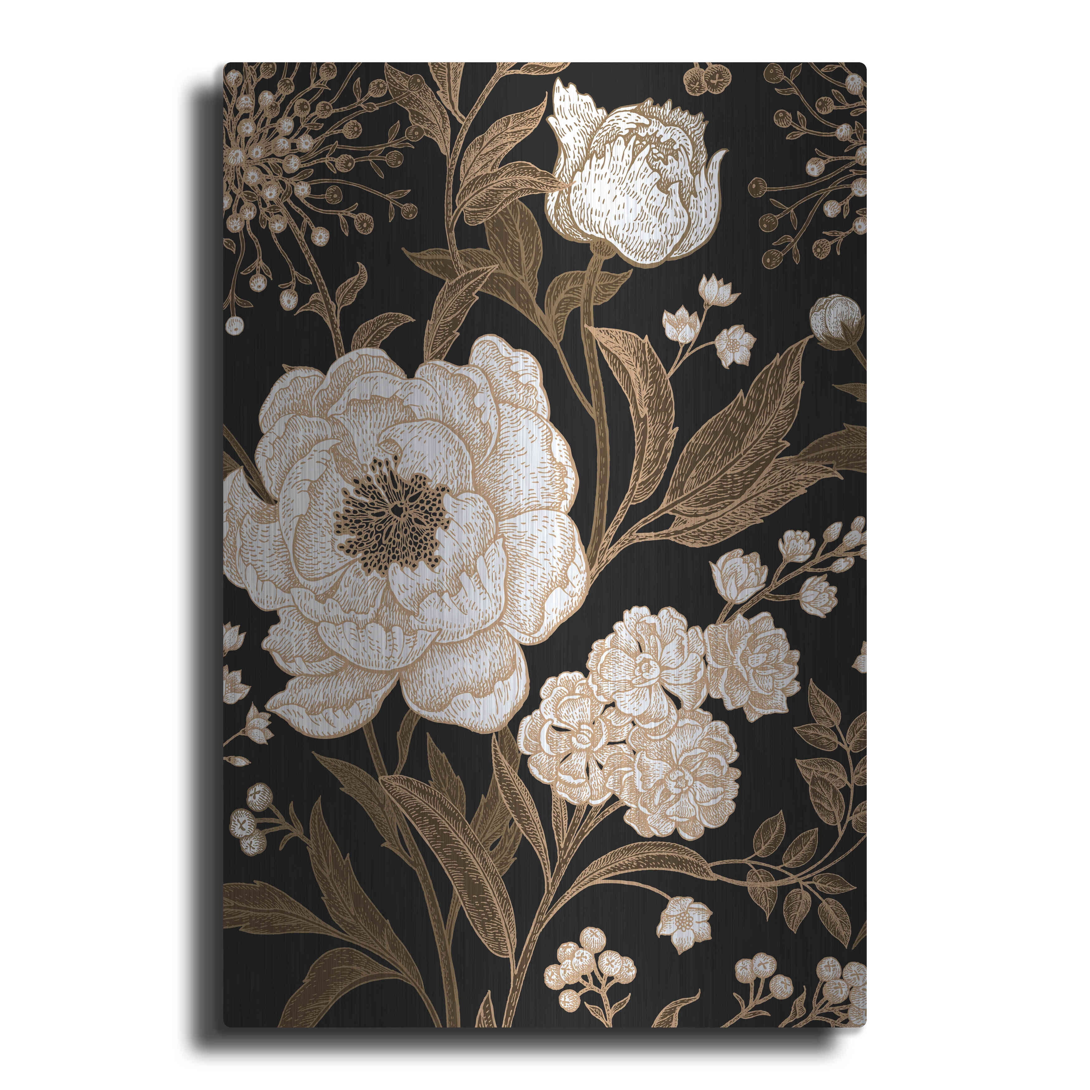 Luxe Metal Art 'Golden Rose' by Incado, Metal Wall Art, 24"x36 ...