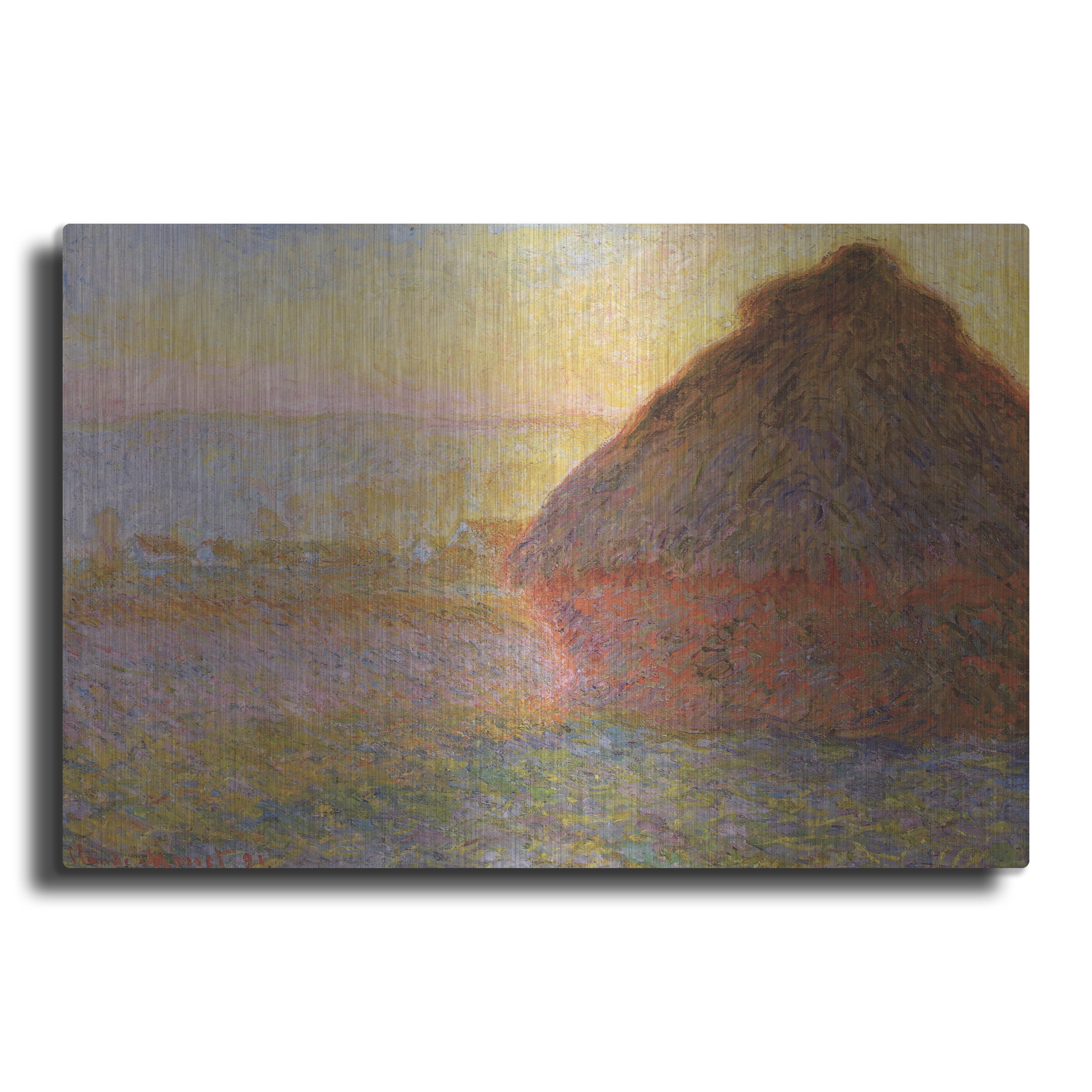 Luxe Metal Art 'Grainstack Sunset' by Claude Monet, Metal Wall Art, 24 ...