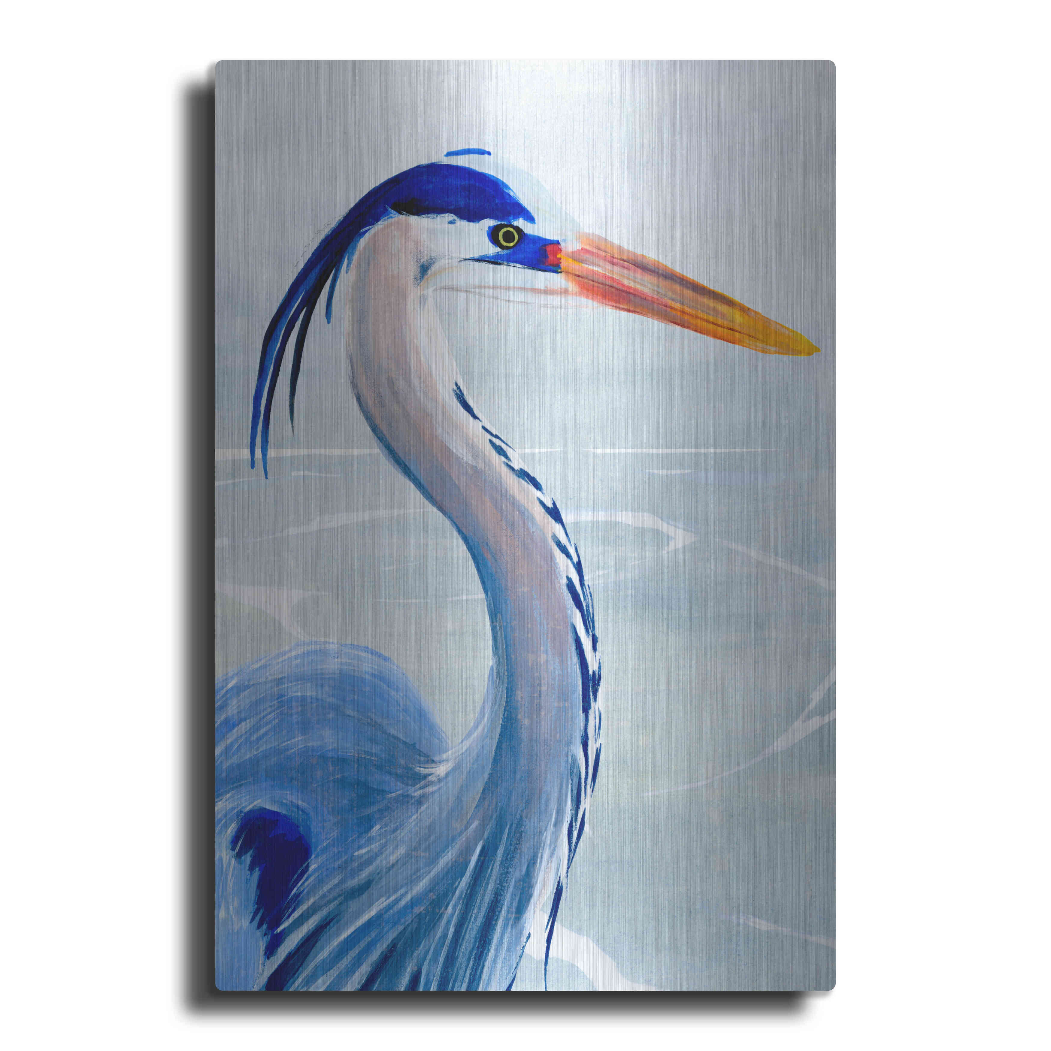 Luxe Metal Art 'Great Blue III' by Annie Warren, Metal Wall Art, 24"x36 ...