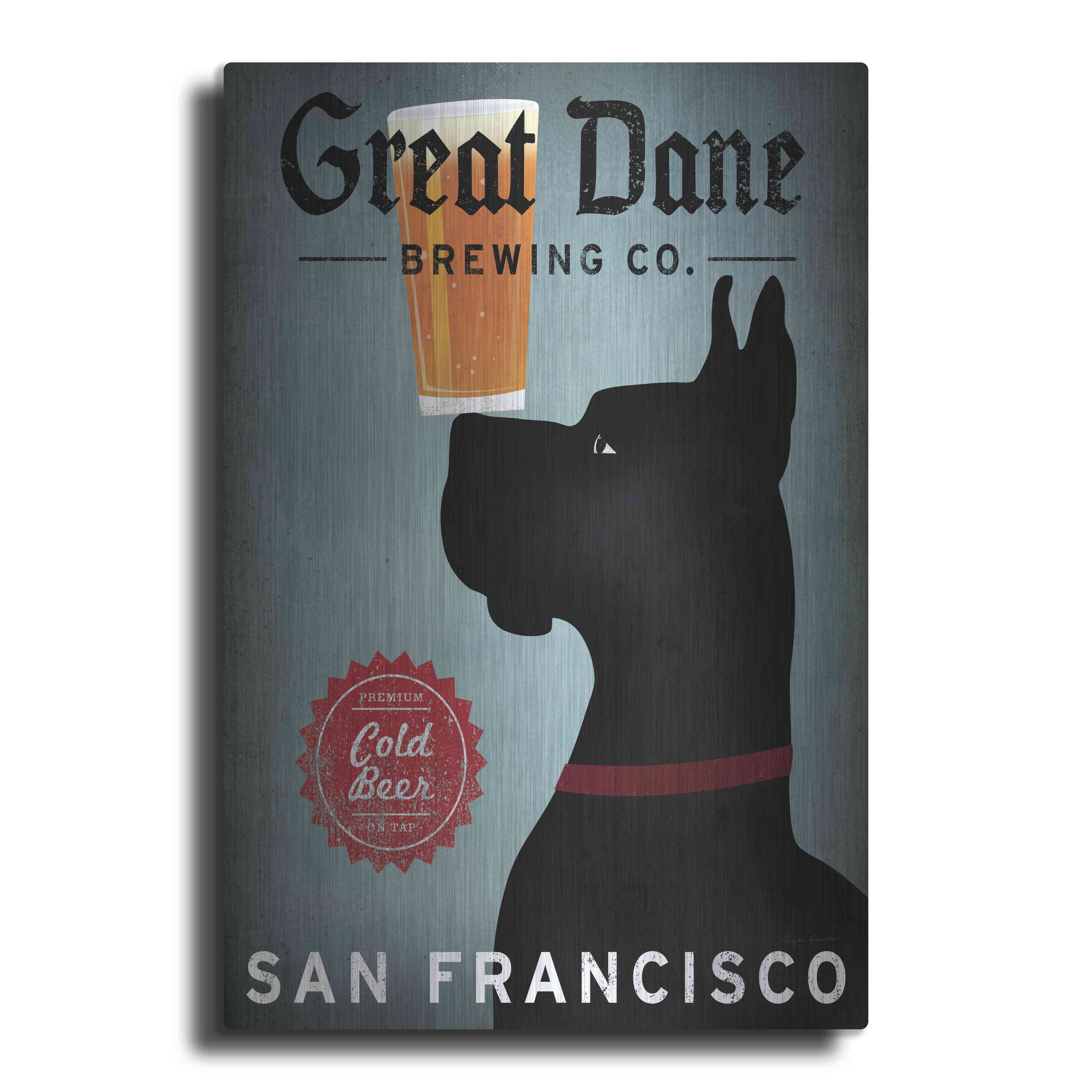 Luxe Metal Art 'Great Dane Brewing Co San Francisco' by Ryan Fowler ...