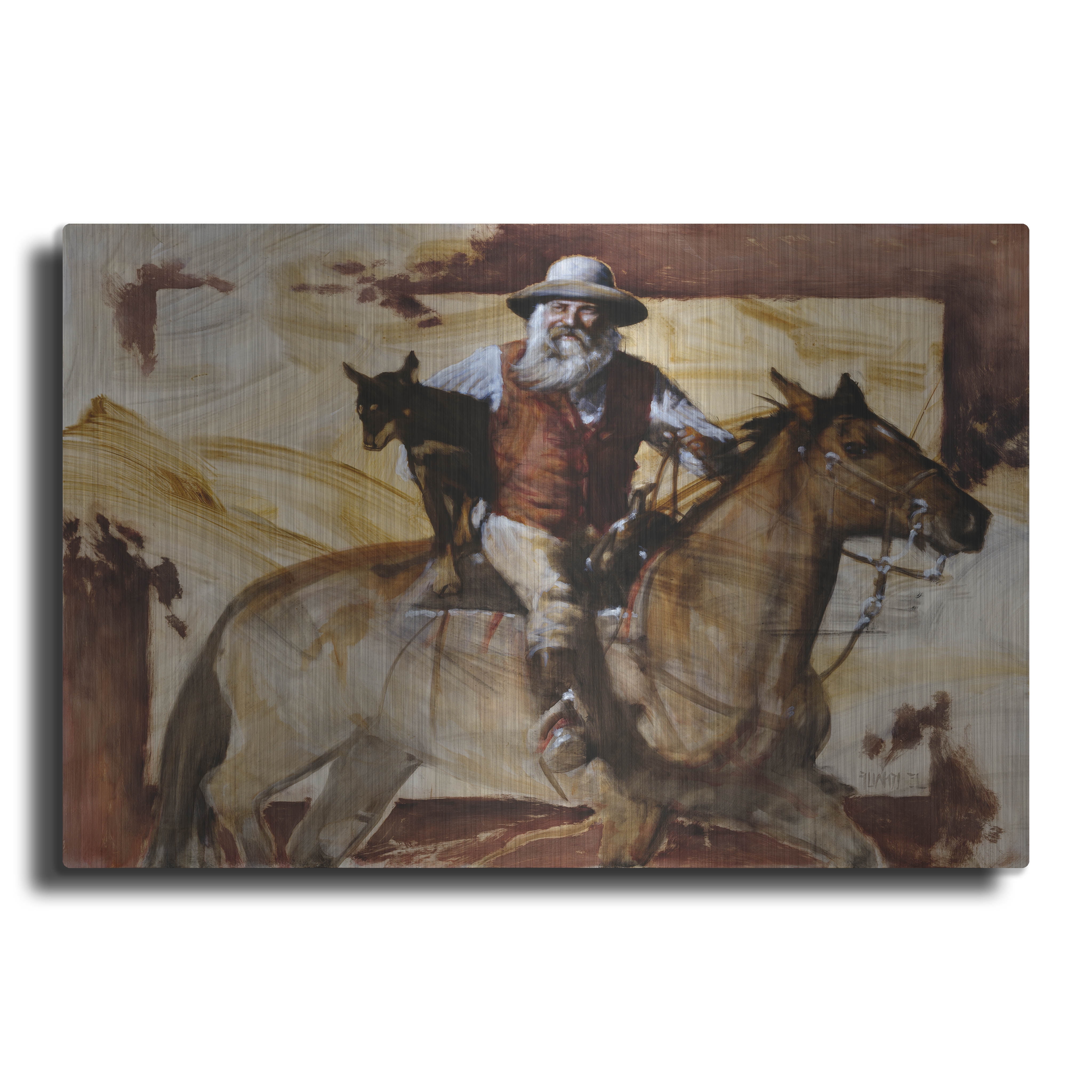 Luxe Metal Art 'Hitchin' A Ride' by J. E. Knauf, Metal Wall Art, 24"x16 ...