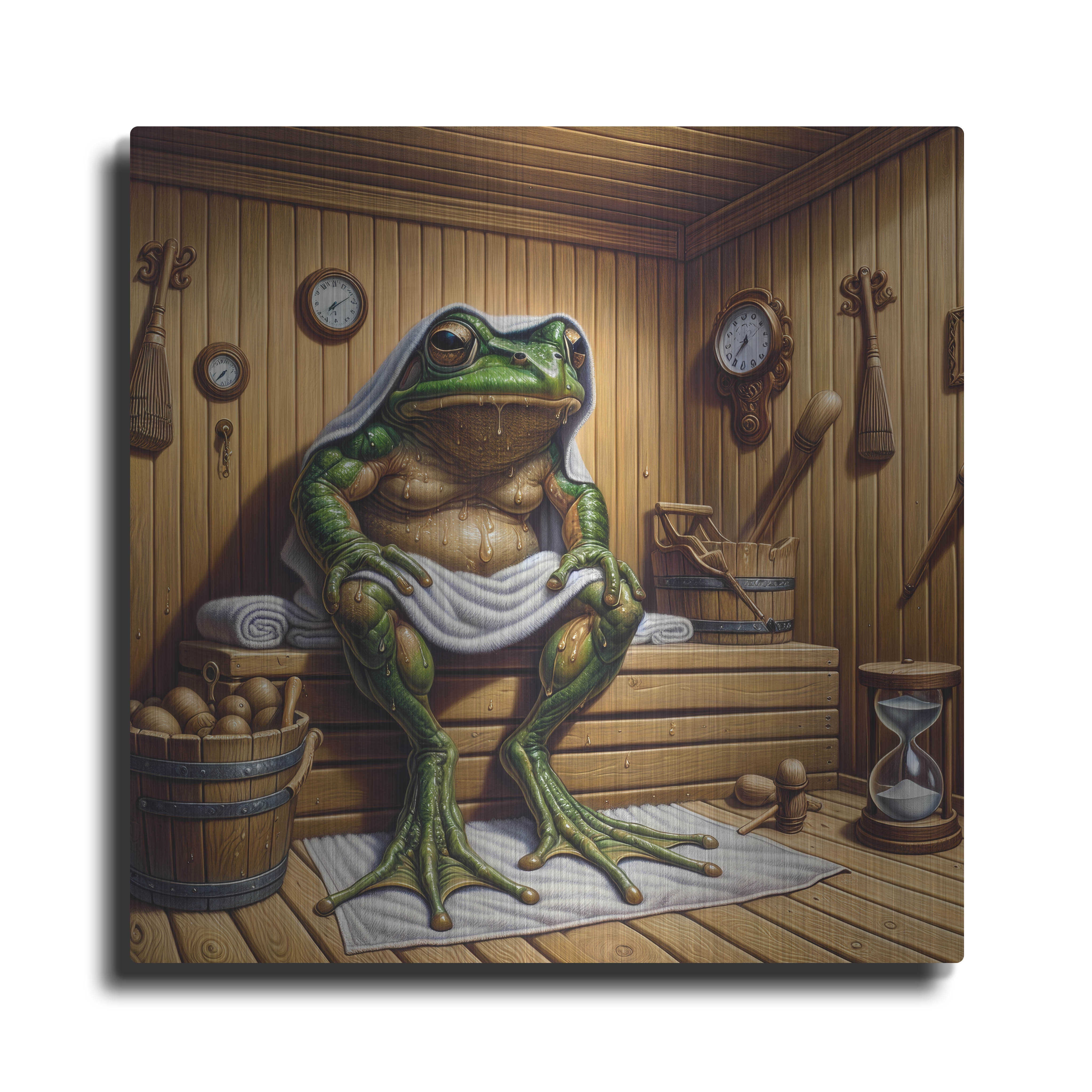 Luxe Metal Art 'Hot Sauna' by Rich Monet Metal Wall Art, 24" x 24" - Walmart.com