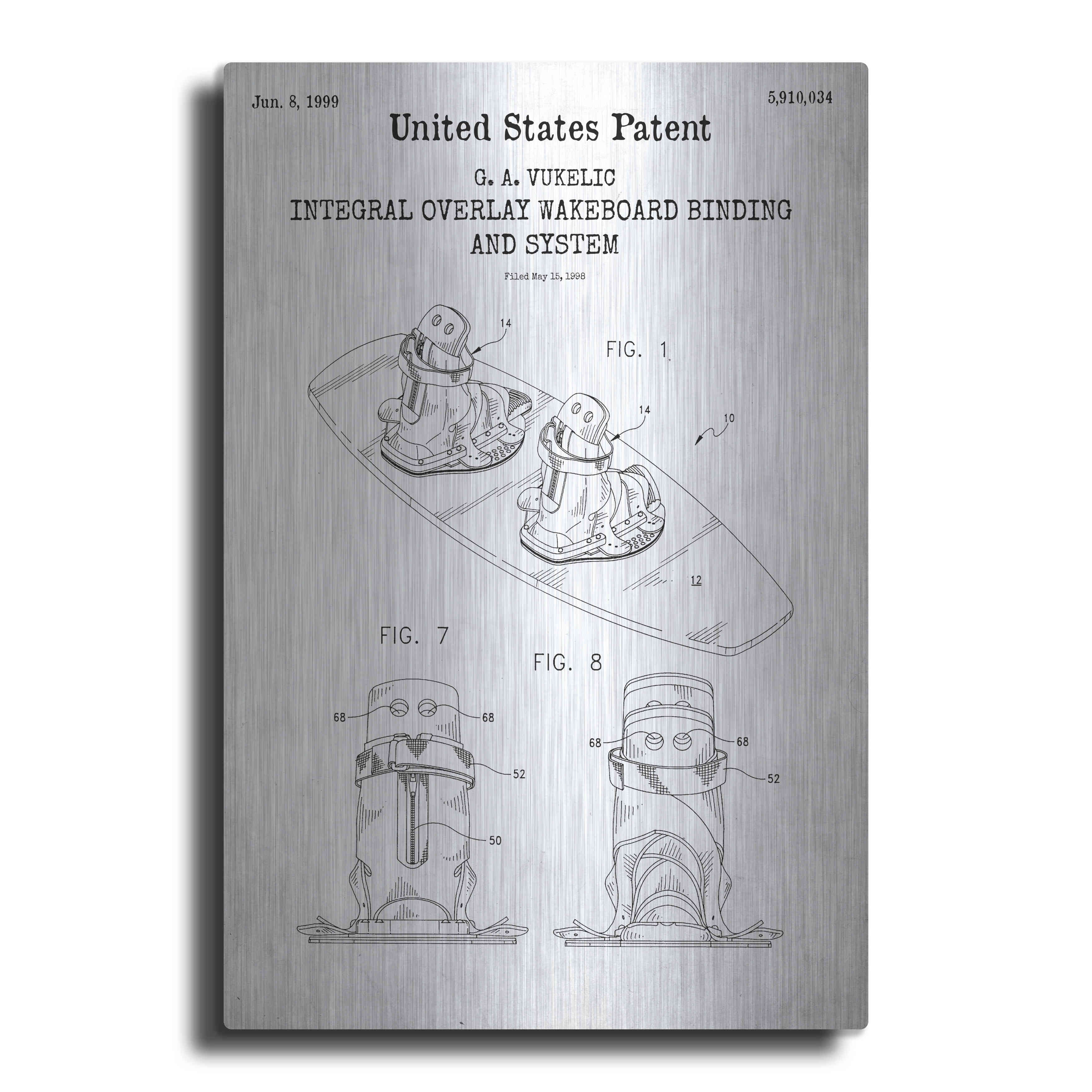 Luxe Metal Art 'Integral Overlay Wakeboard Binding and System Blueprint ...
