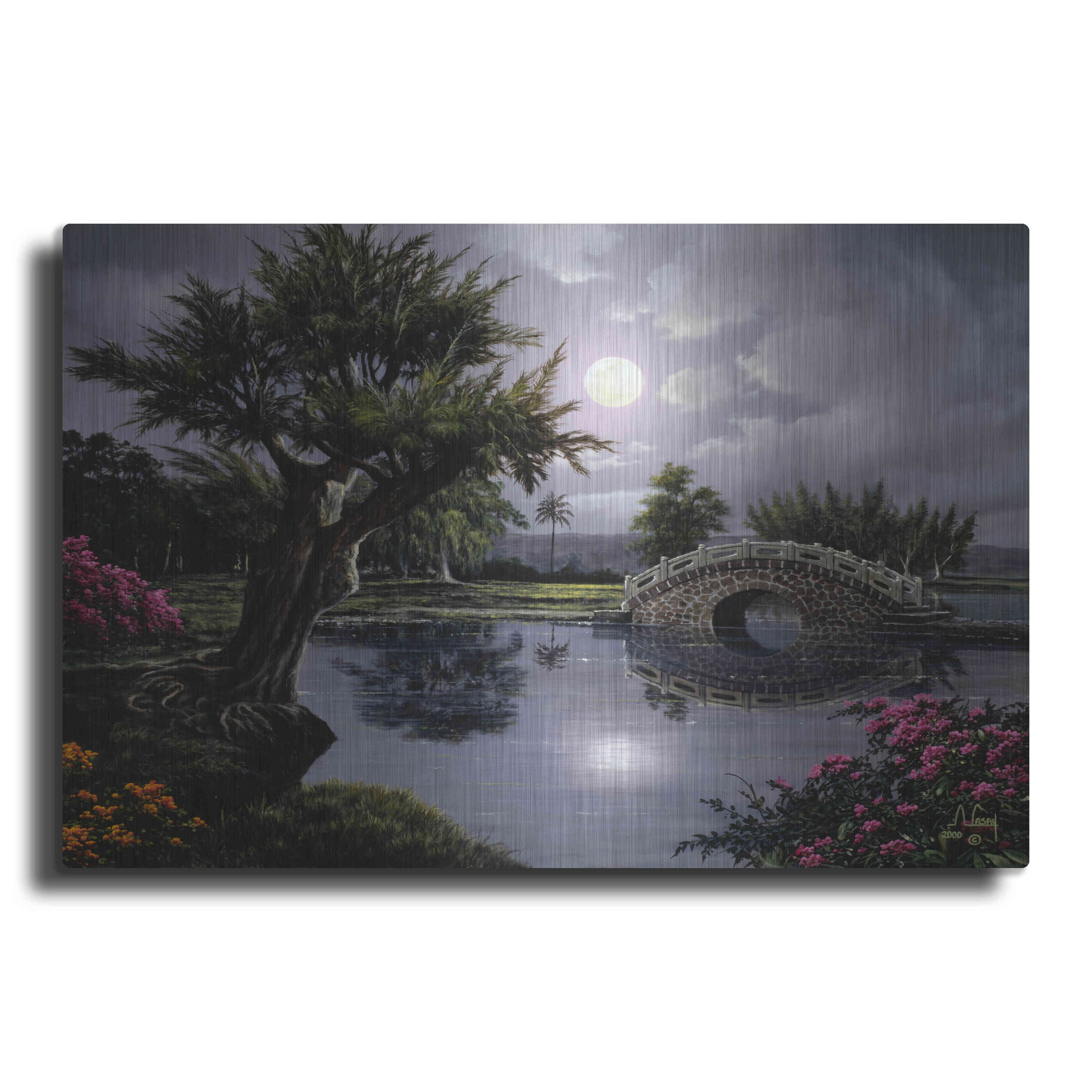 Luxe Metal Art 'Late Night Bridge' by Anthony Casay, Metal Wall Art, 16 ...