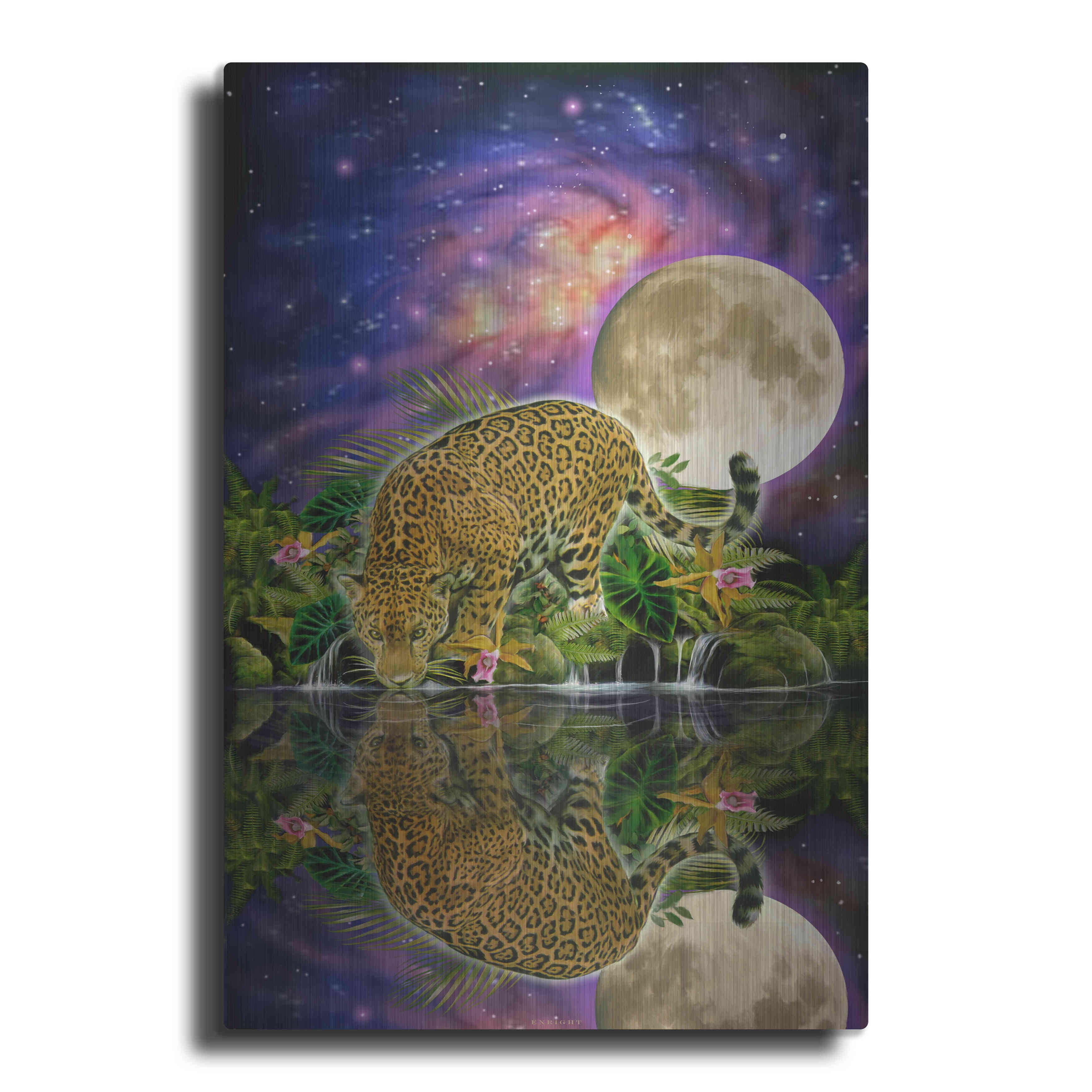 Luxe Metal Art 'Leopard Moon' by Enright, Metal Wall Art, 24"x36" - Walmart.com