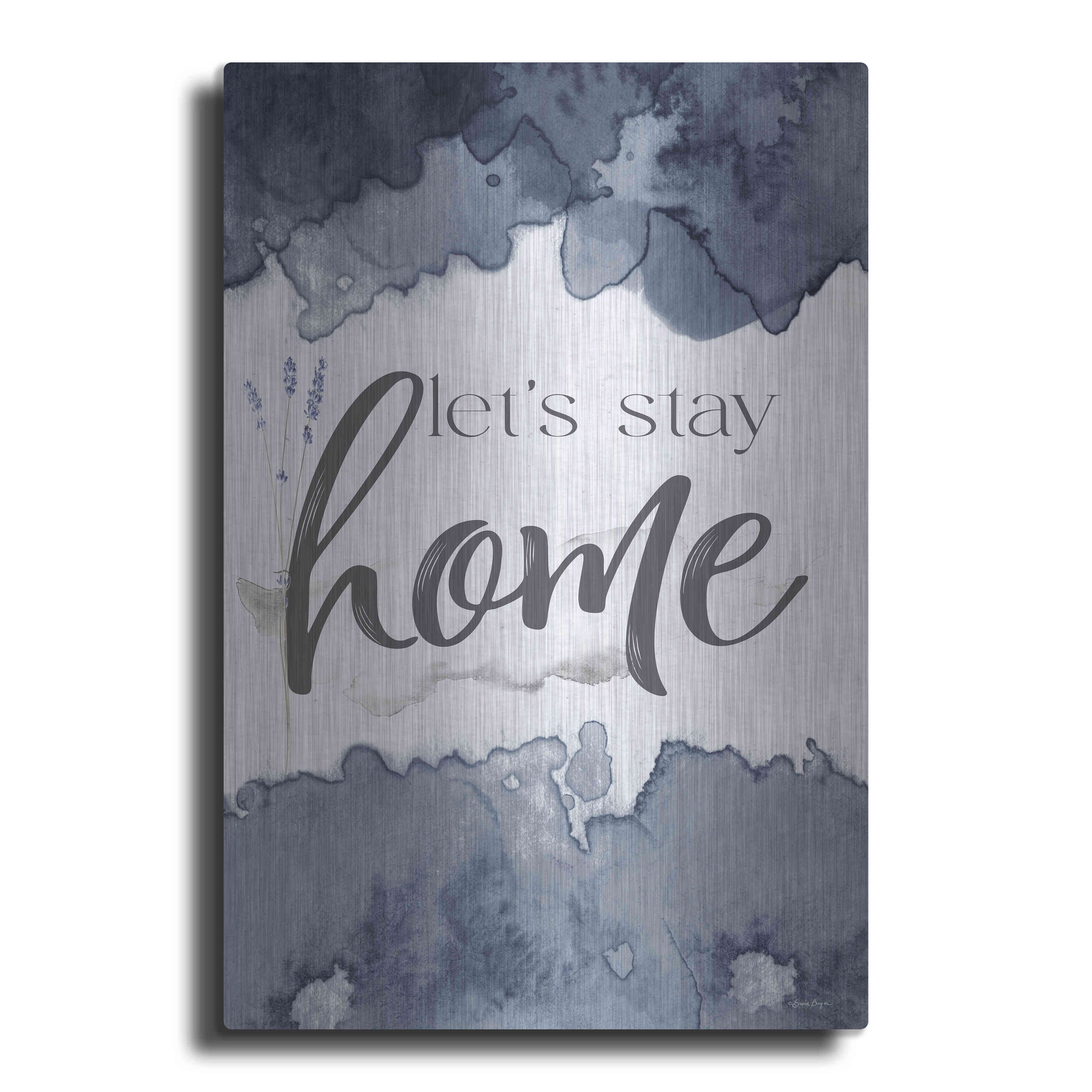 Luxe Metal Art 'Let's Stay Home' by Susie Boyer, Metal Wall Art, 16"x24 ...