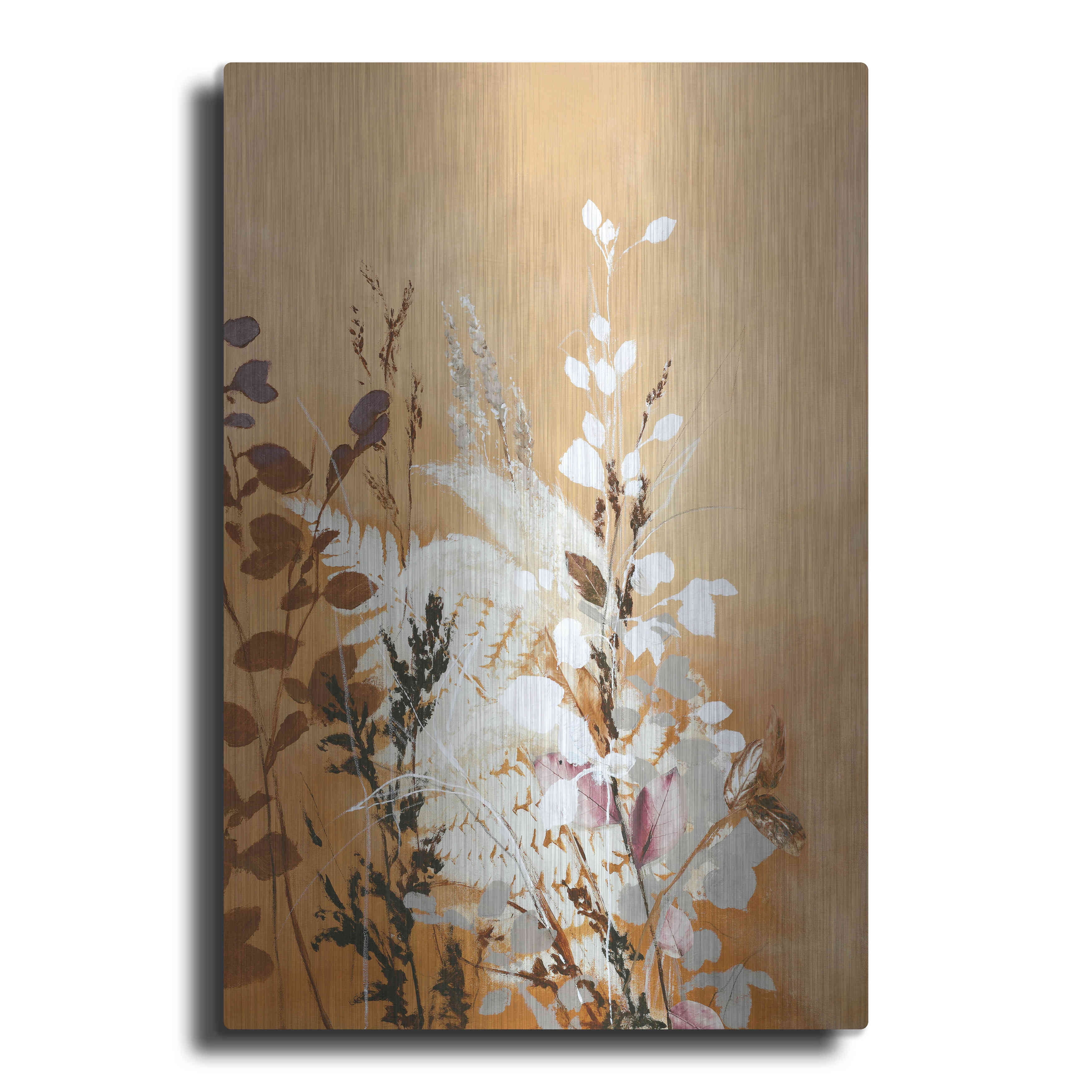 Luxe Metal Art 'Light Leaves 5' by Design Fabrikken, Metal Wall Art, 12 ...