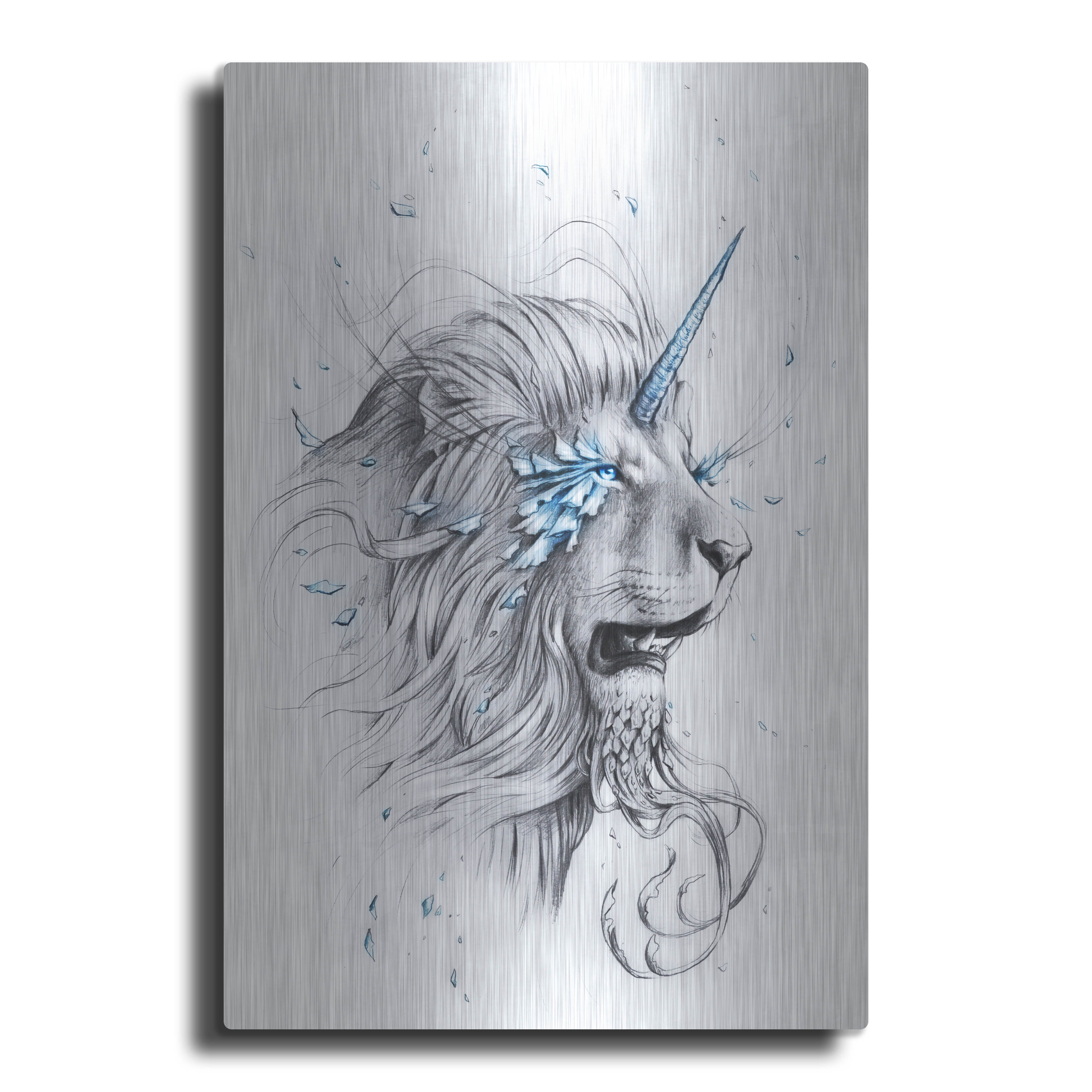 Luxe Metal Art 'Lion Soul' by JoJoesArt, Metal Wall Art, 16"x24 ...