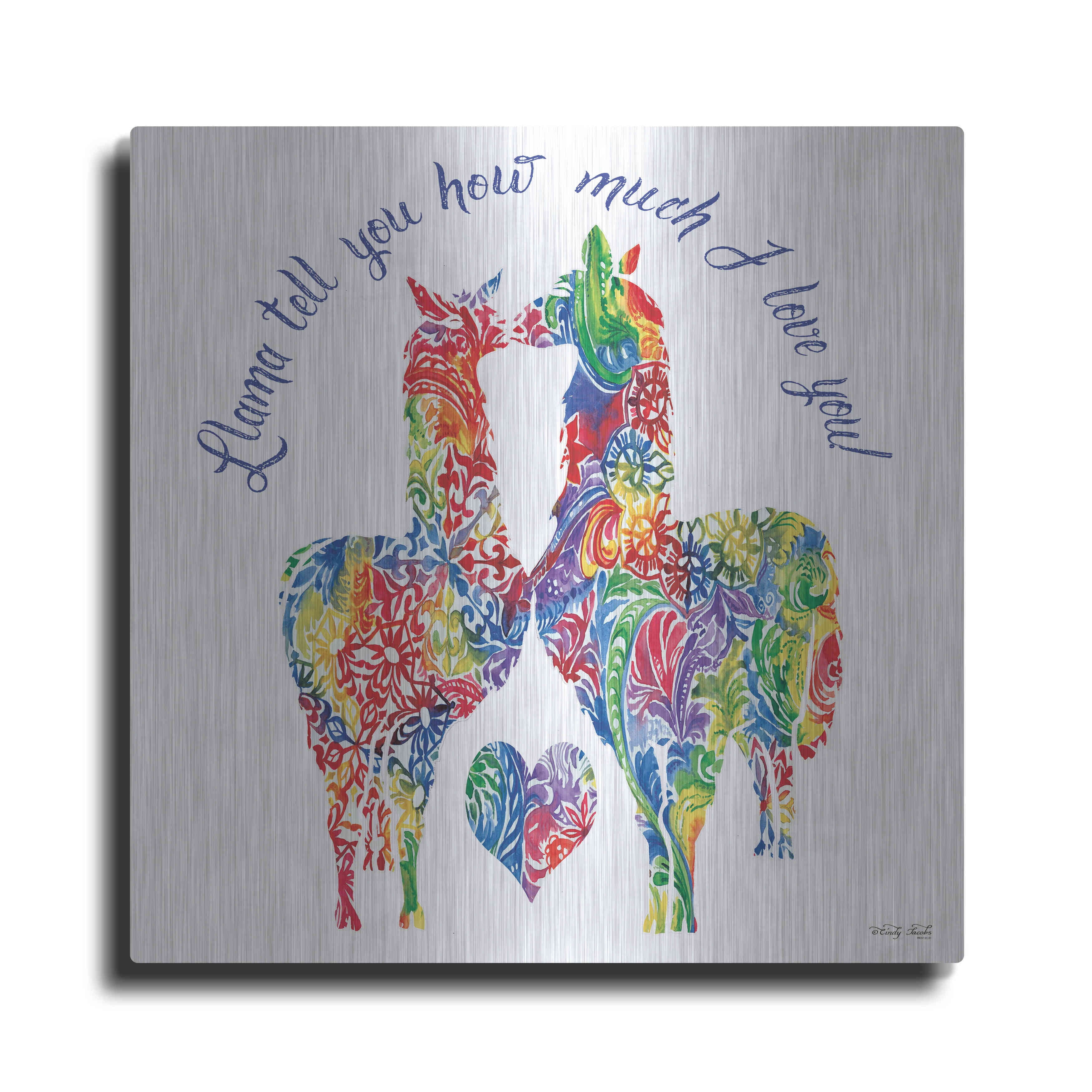 Luxe Metal Art 'Llama Tell You..' by Cindy Jacobs, Metal Wall Art, 24 ...