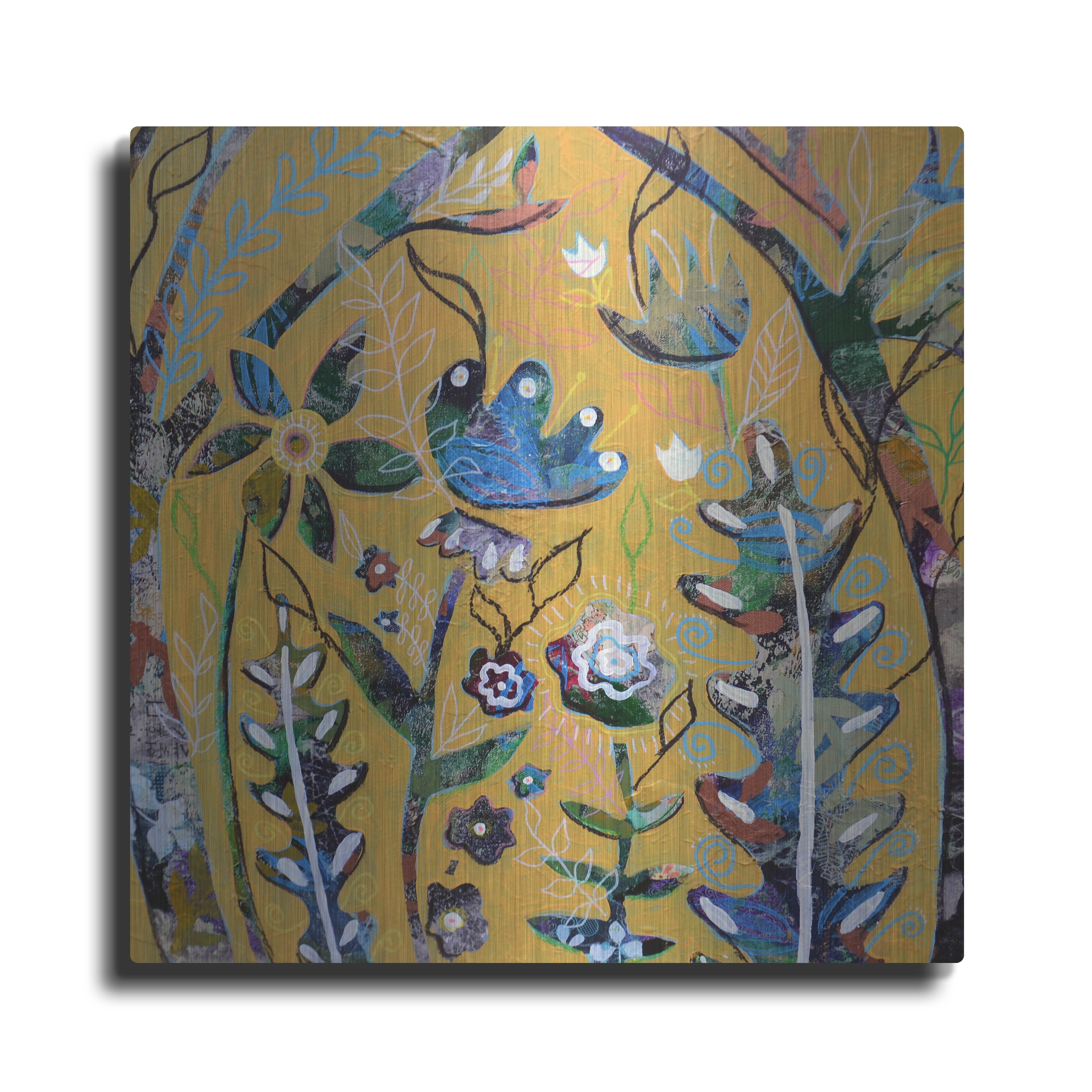 Luxe Metal Art 'Magical Forest' by Jeri Hauth Metal Wall Art, 24" x 24 ...