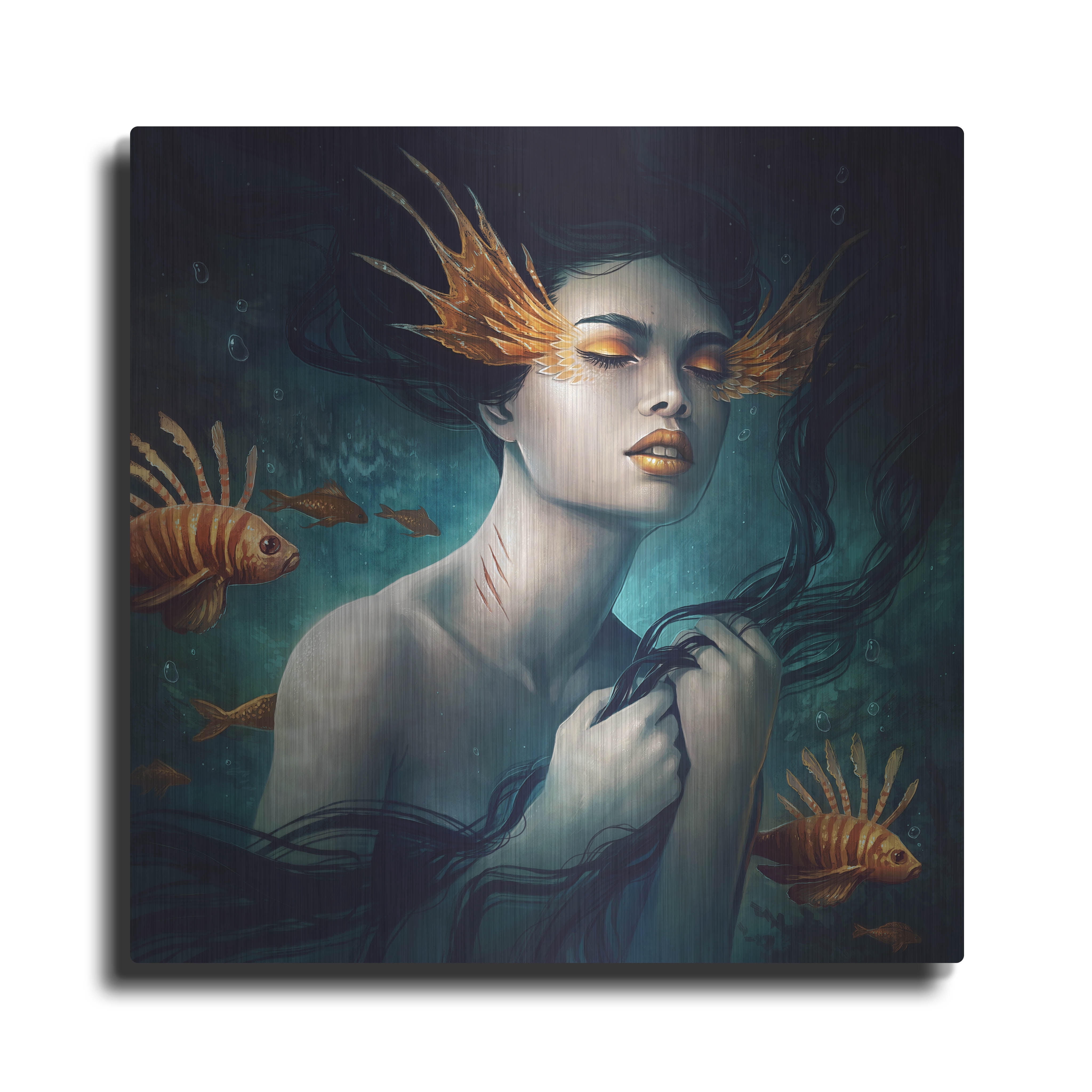 Luxe Metal Art 'Mermaid' by JoJoesArt, Metal Wall Art, 24"x24 ...