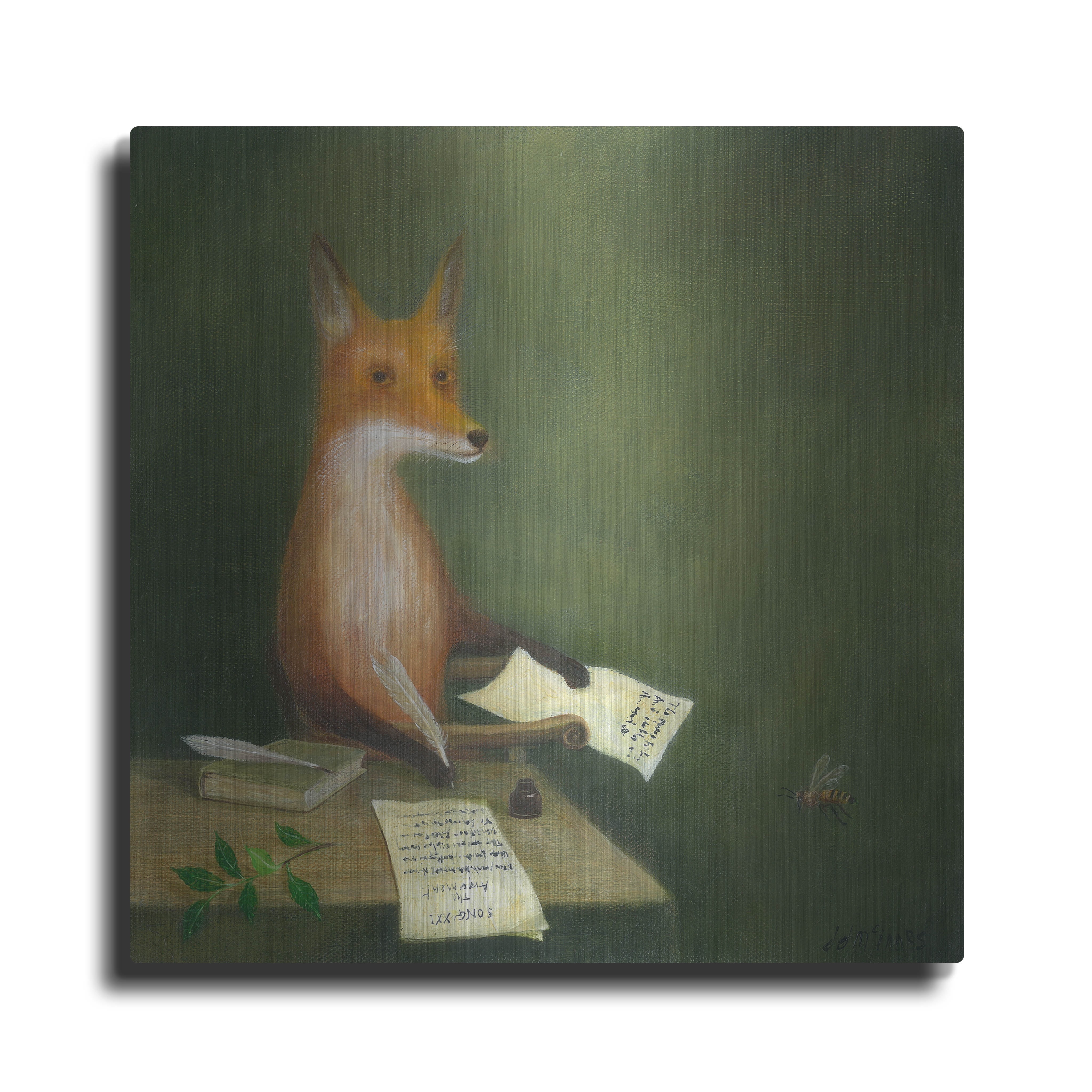 Luxe Metal Art 'Michael Drayton Writing Poly Olbion' by Dd Mcinnes ...