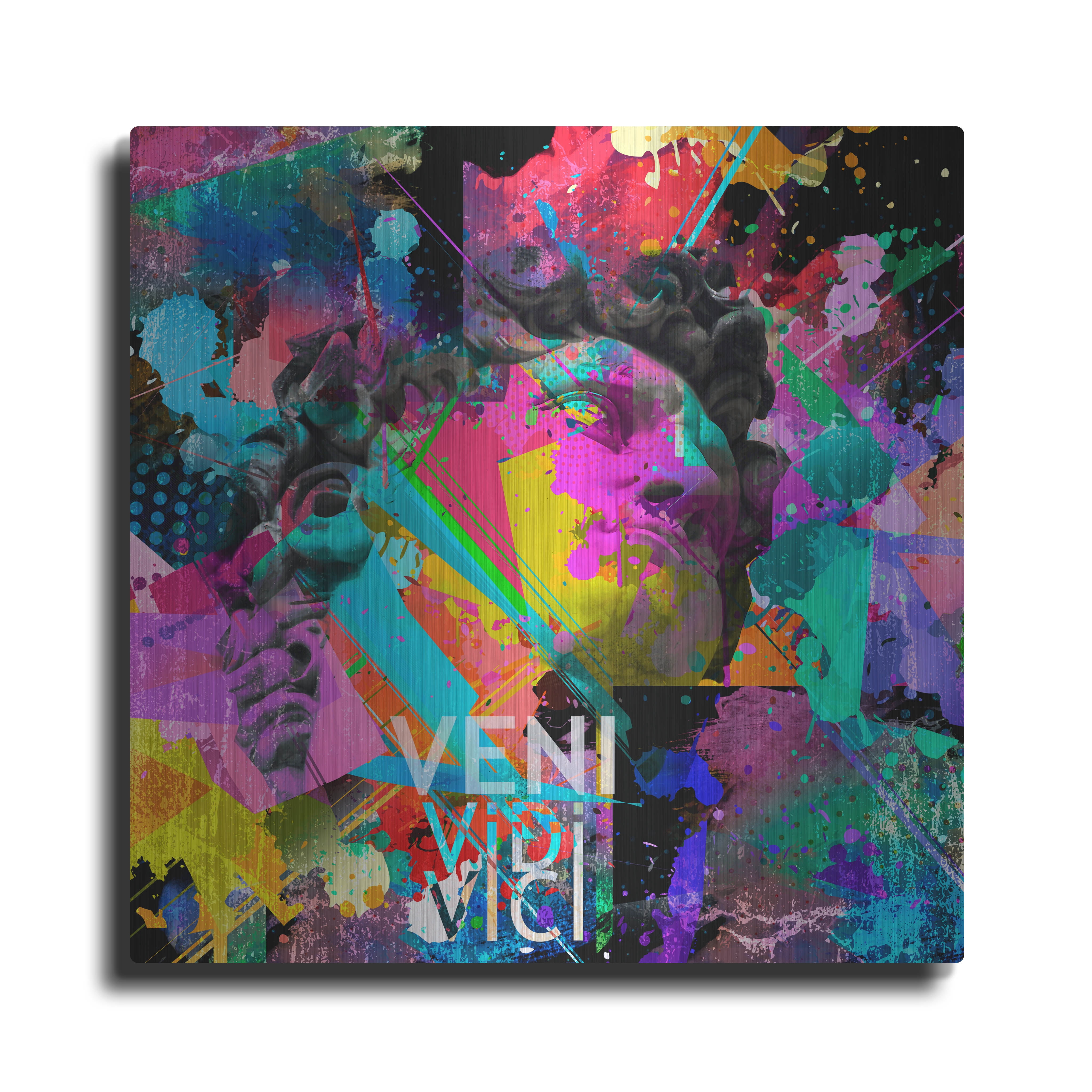 Luxe Metal Art 'Michelangelo's David Color' Metal Wall Art, 12" x 12 ...