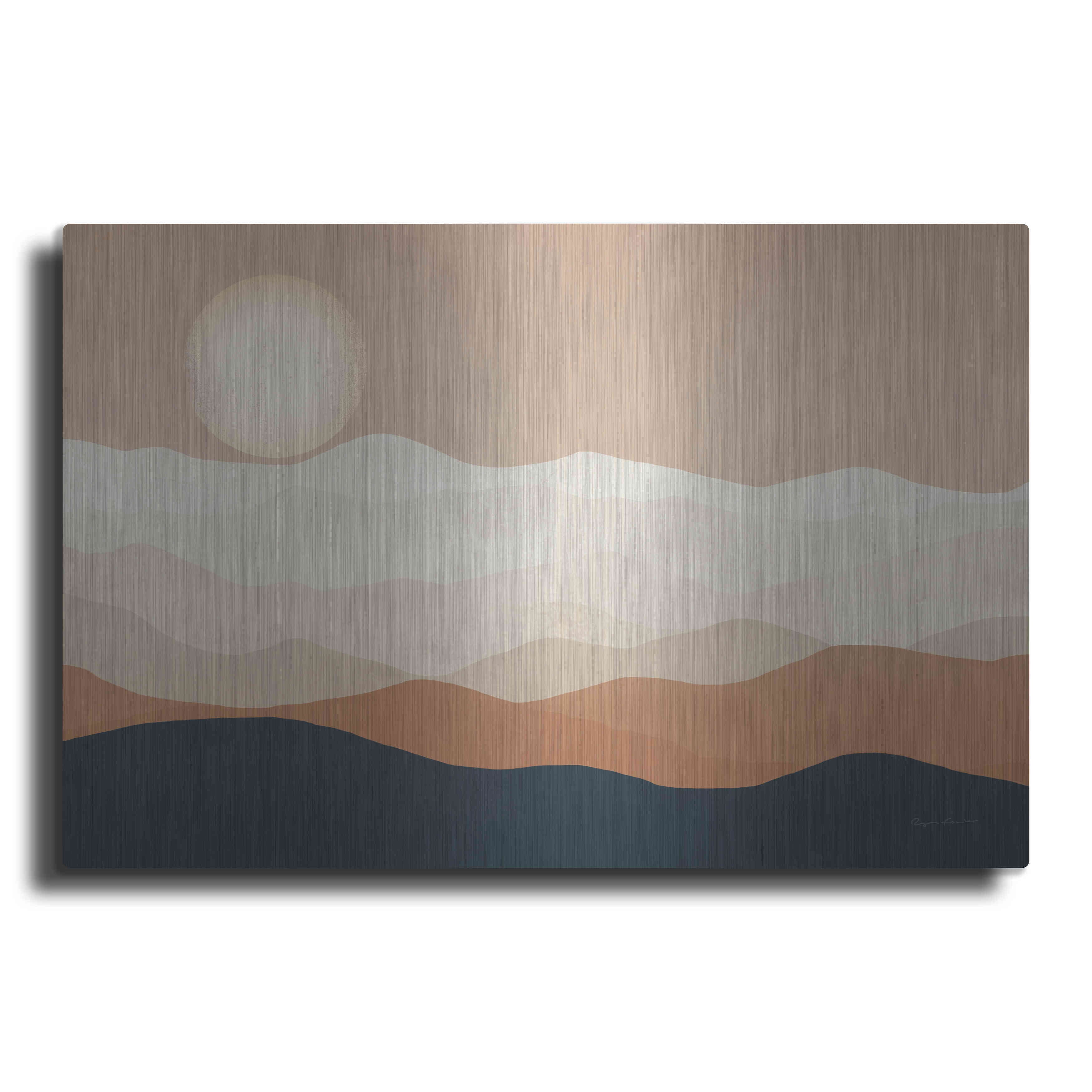 Luxe Metal Art 'Mojave Mountains And Moon Crop' by Ryan Fowler, Metal ...