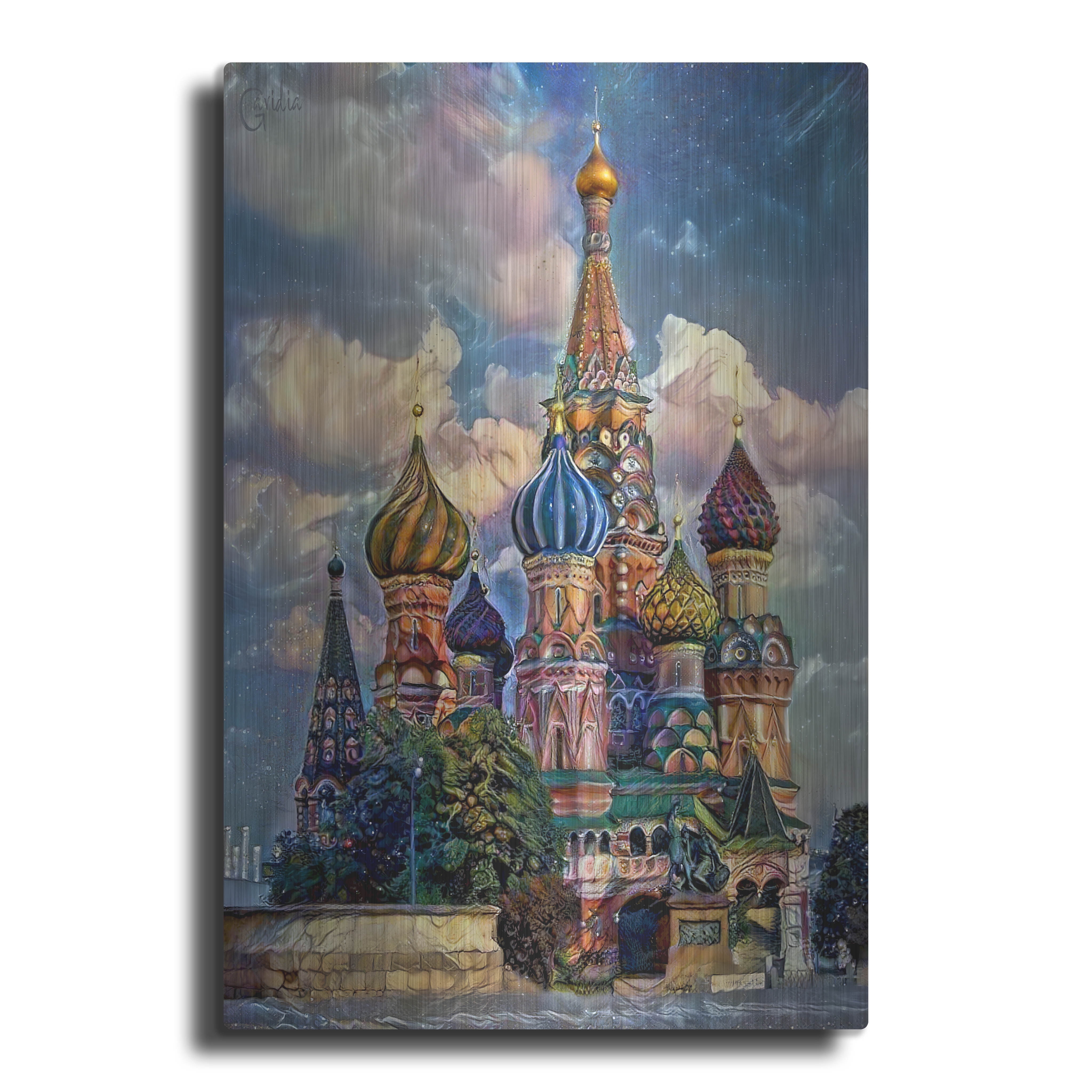 Luxe Metal Art 'Moscow Russia Cathedral Of Vasily The Blessed Saint ...