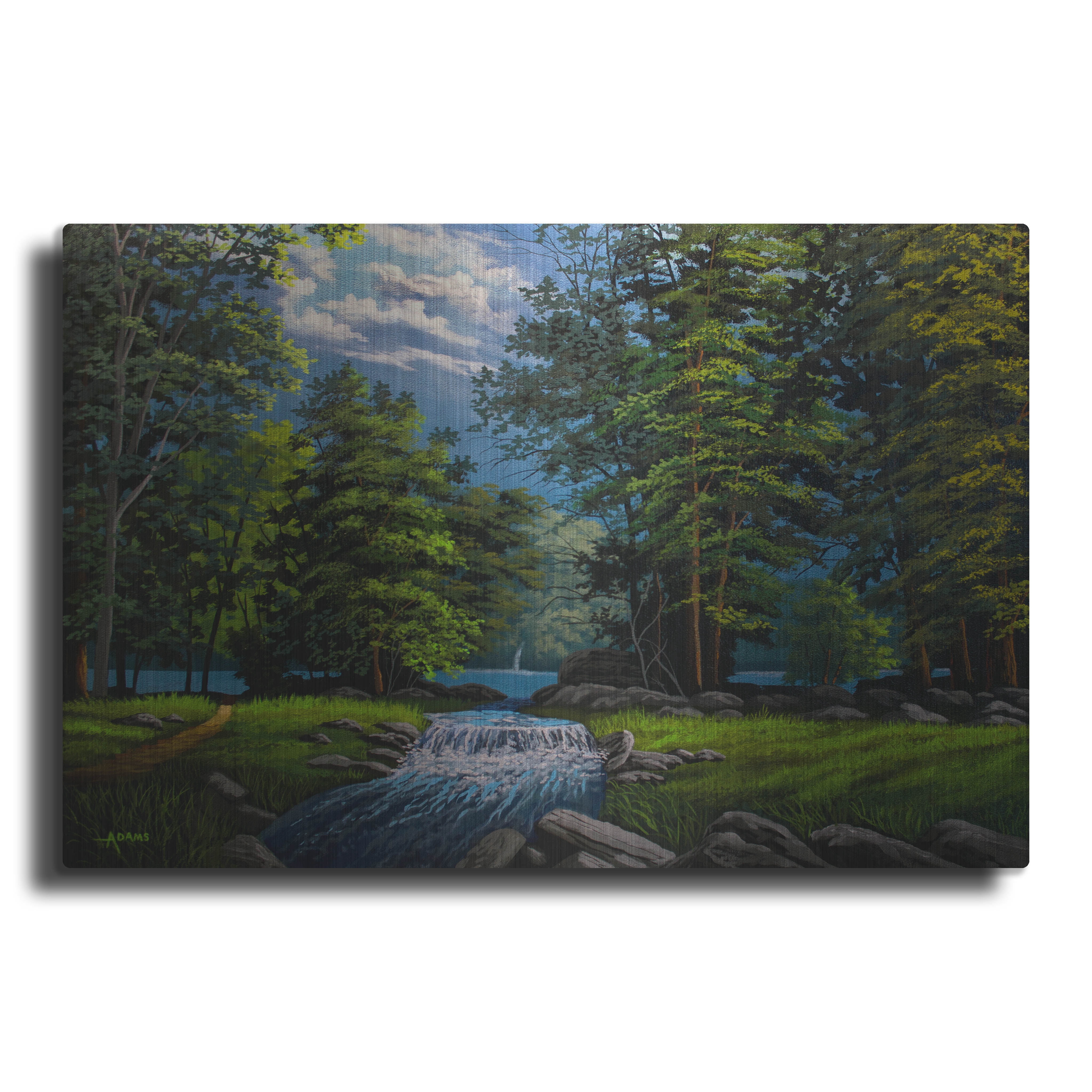 Luxe Metal Art 'Mountain Lake' by Gary Adams, Metal Wall Art, 36"x24 ...