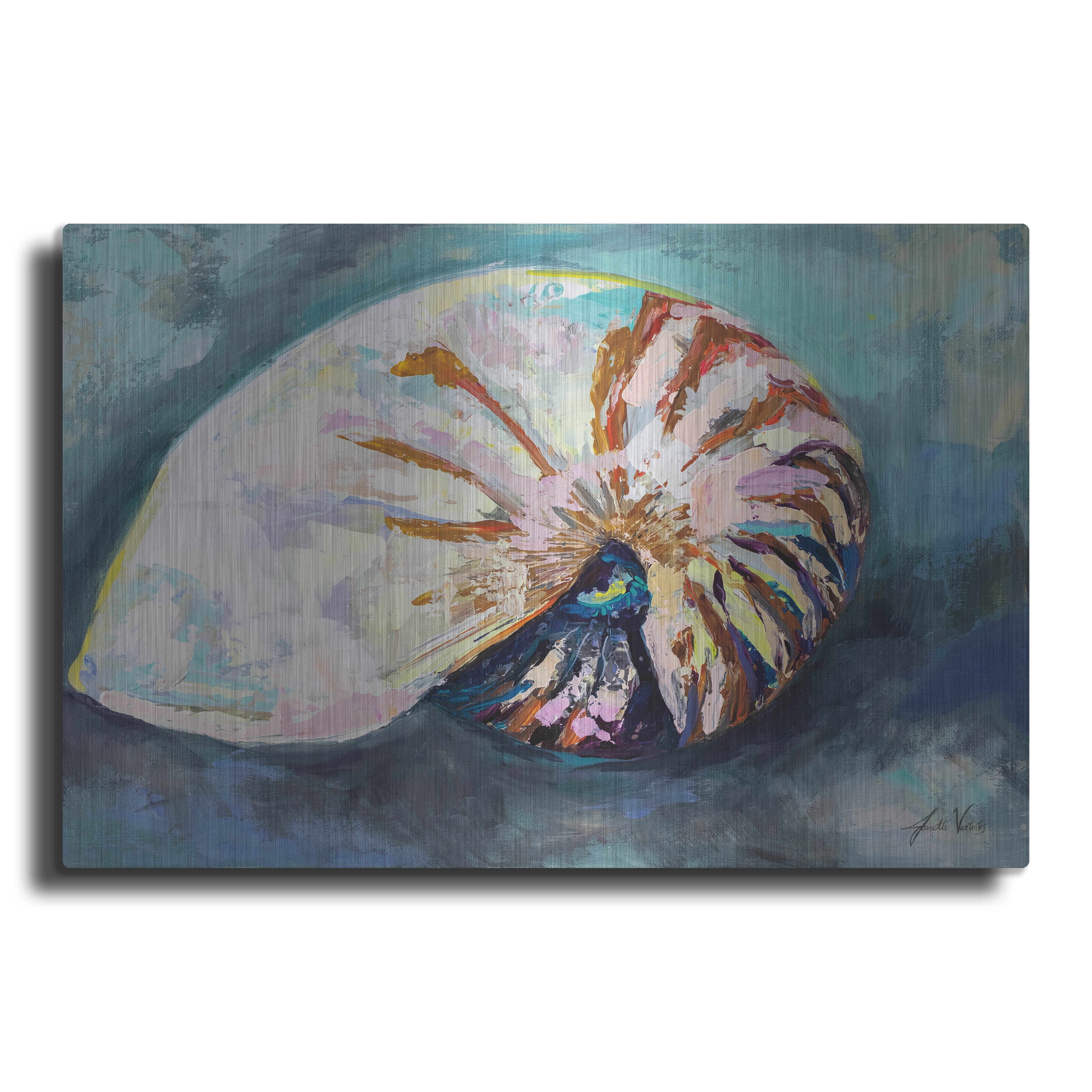 Luxe Metal Art 'Nautilus Shell' by Jeanette Vertentes Metal Wall Art ...