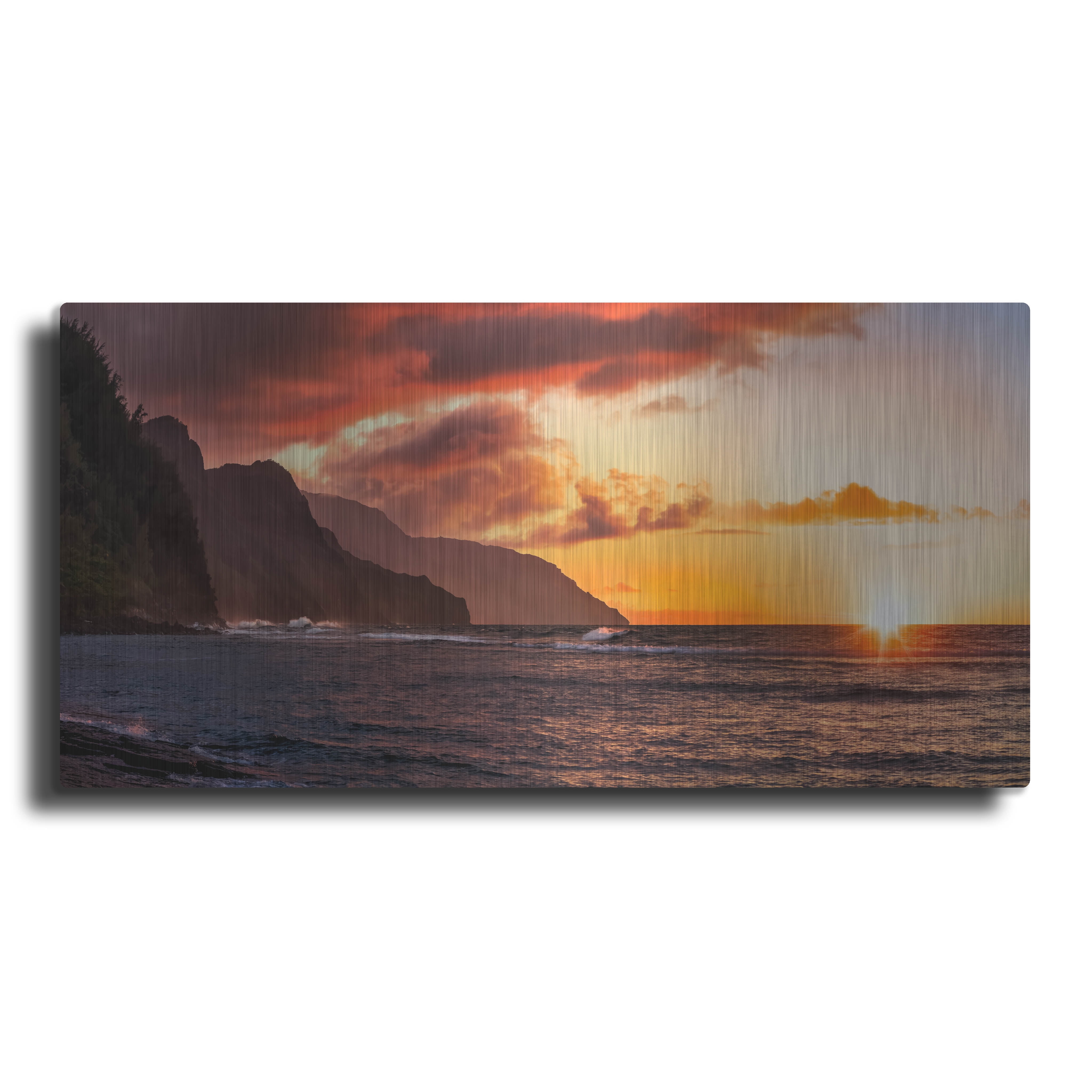 Luxe Metal Art 'Nepali Coast Sunset' by Jonathan Ross, Metal Wall Art ...