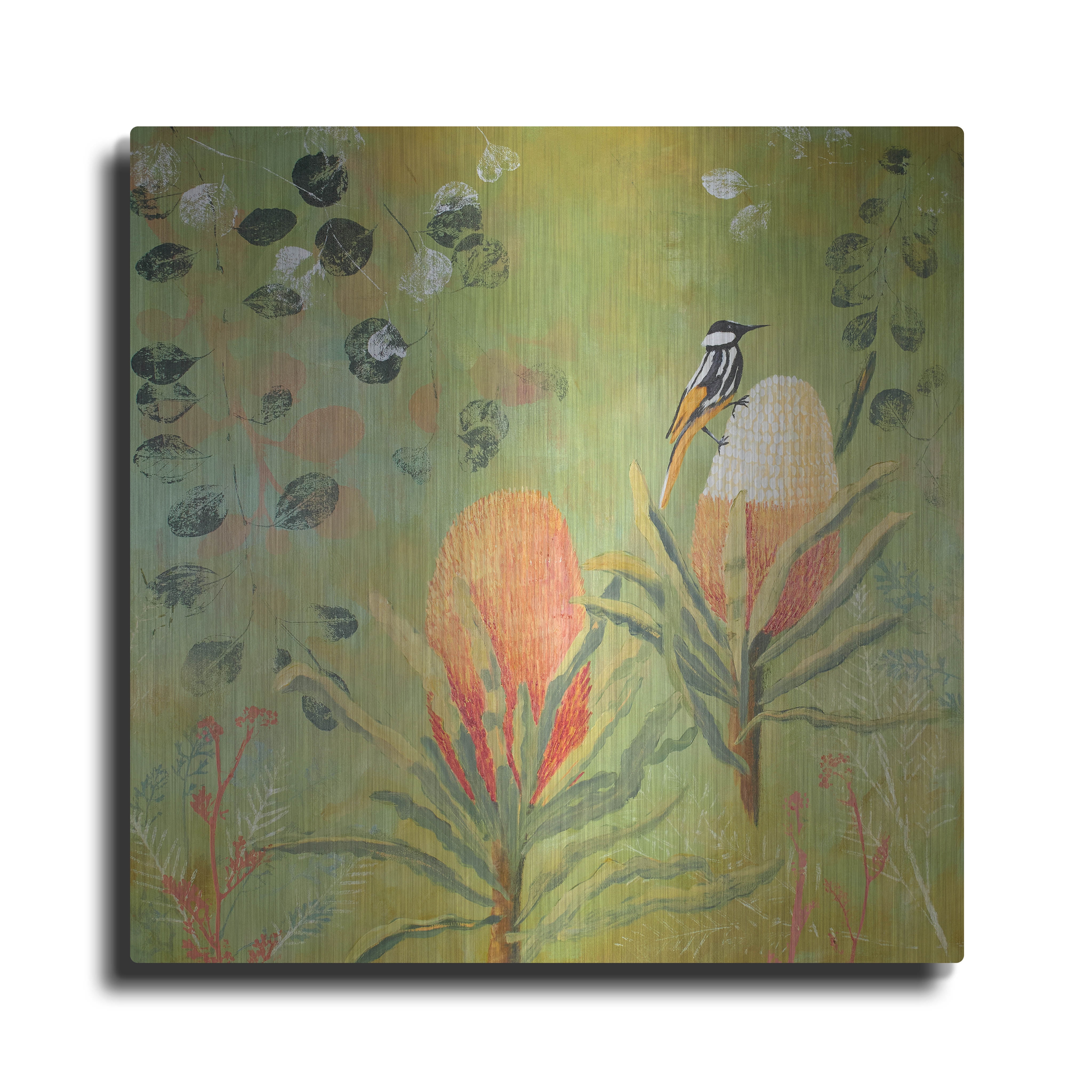 Luxe Metal Art ' New Holland Honeyeater upon the Victoria' by Trudy ...