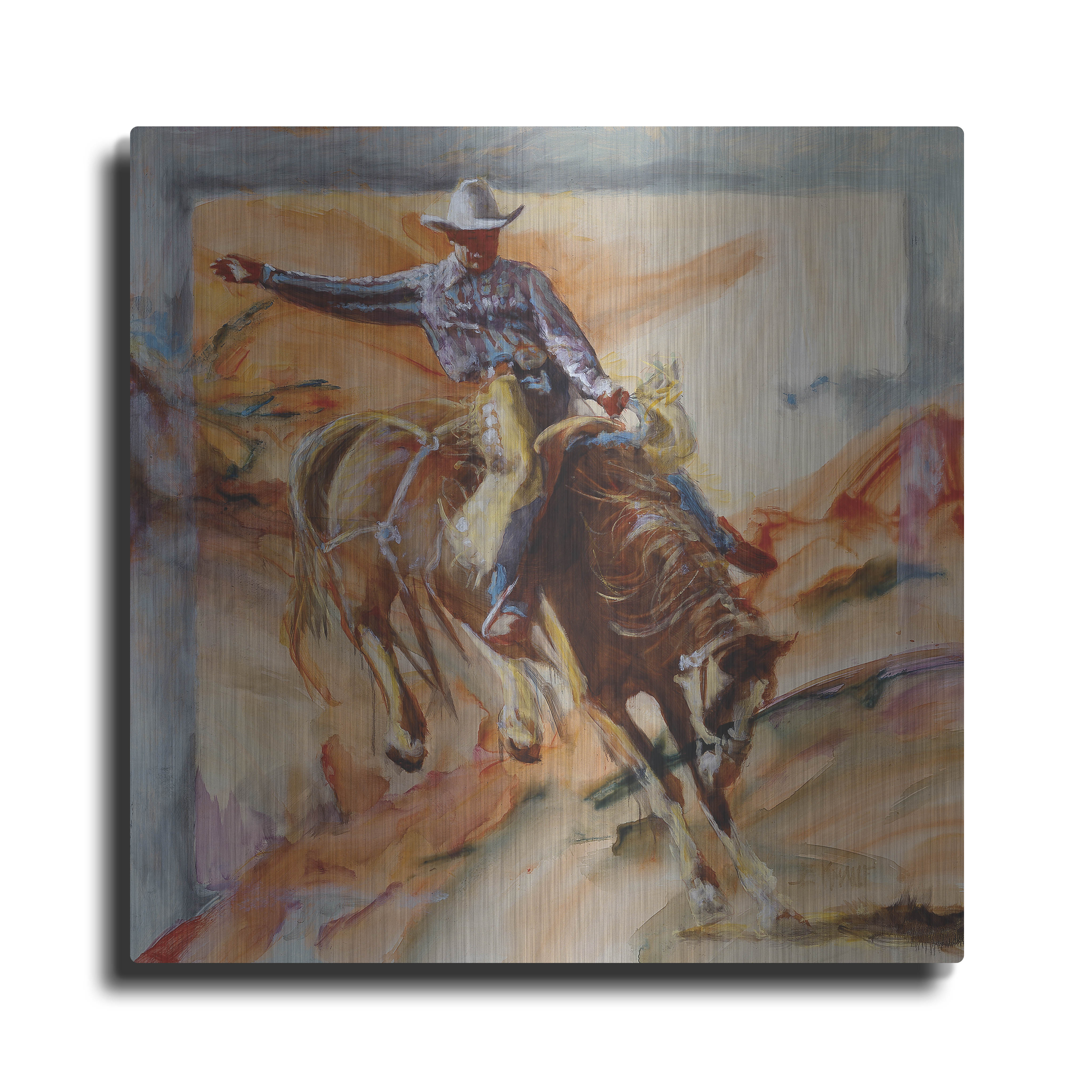Luxe Metal Art 'Nexus' by J. E. Knauf, Metal Wall Art, 12"x12 ...
