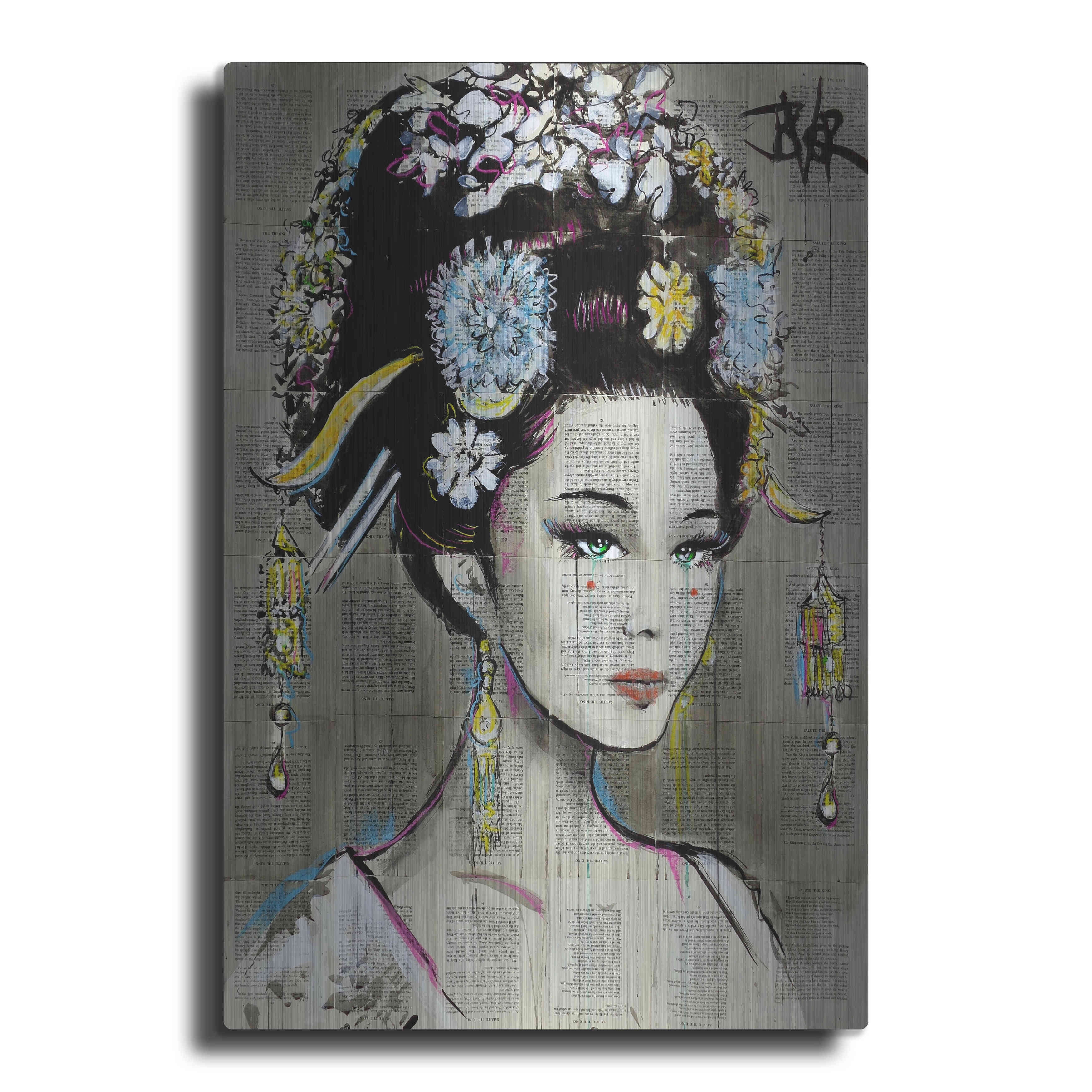Luxe Metal Art 'Nian Zhen' by Loui Jover, Metal Wall Art, 12"x16" - Walmart.com