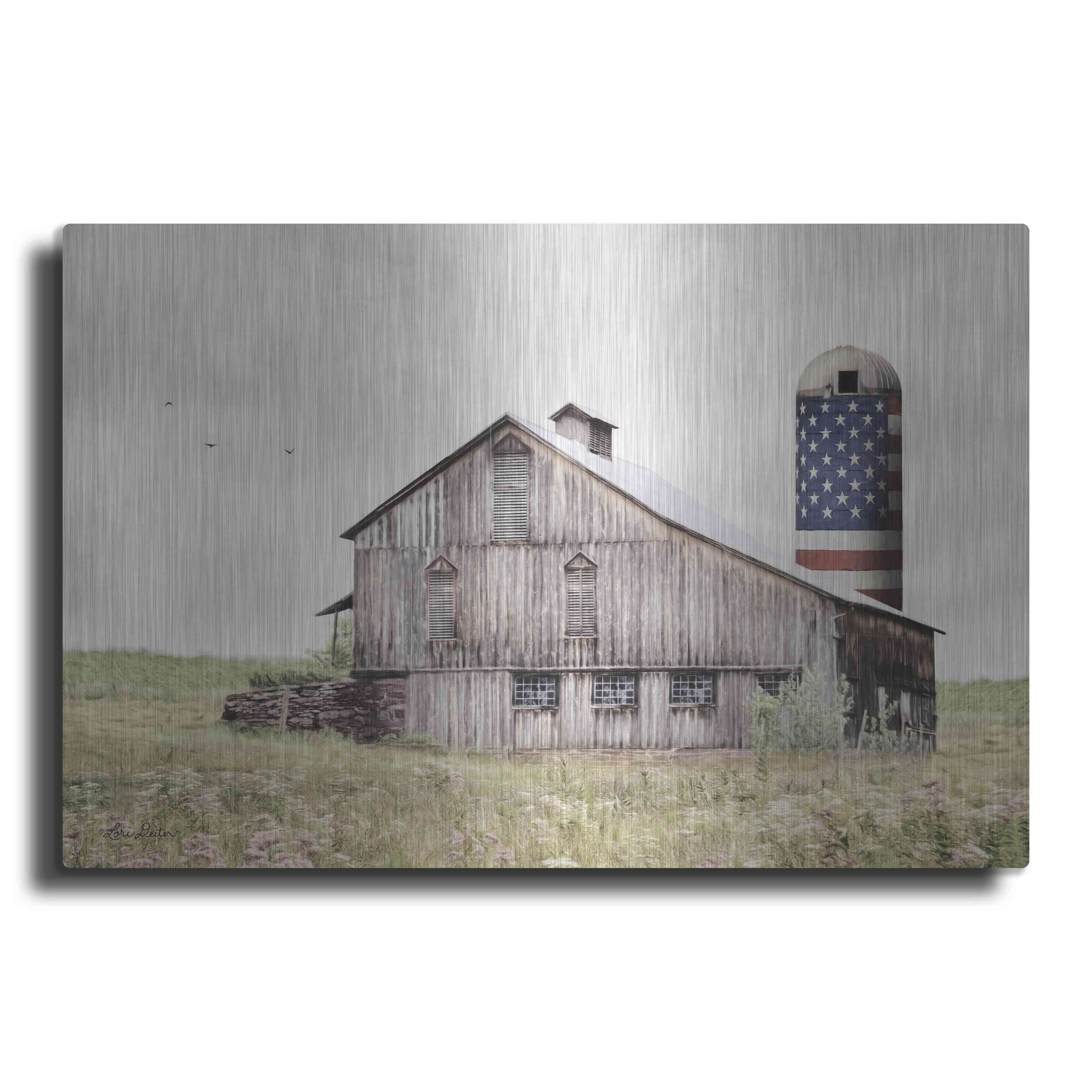 Luxe Metal Art 'One Land, One Flag' by Lori Deiter, Metal Wall Art, 36 ...