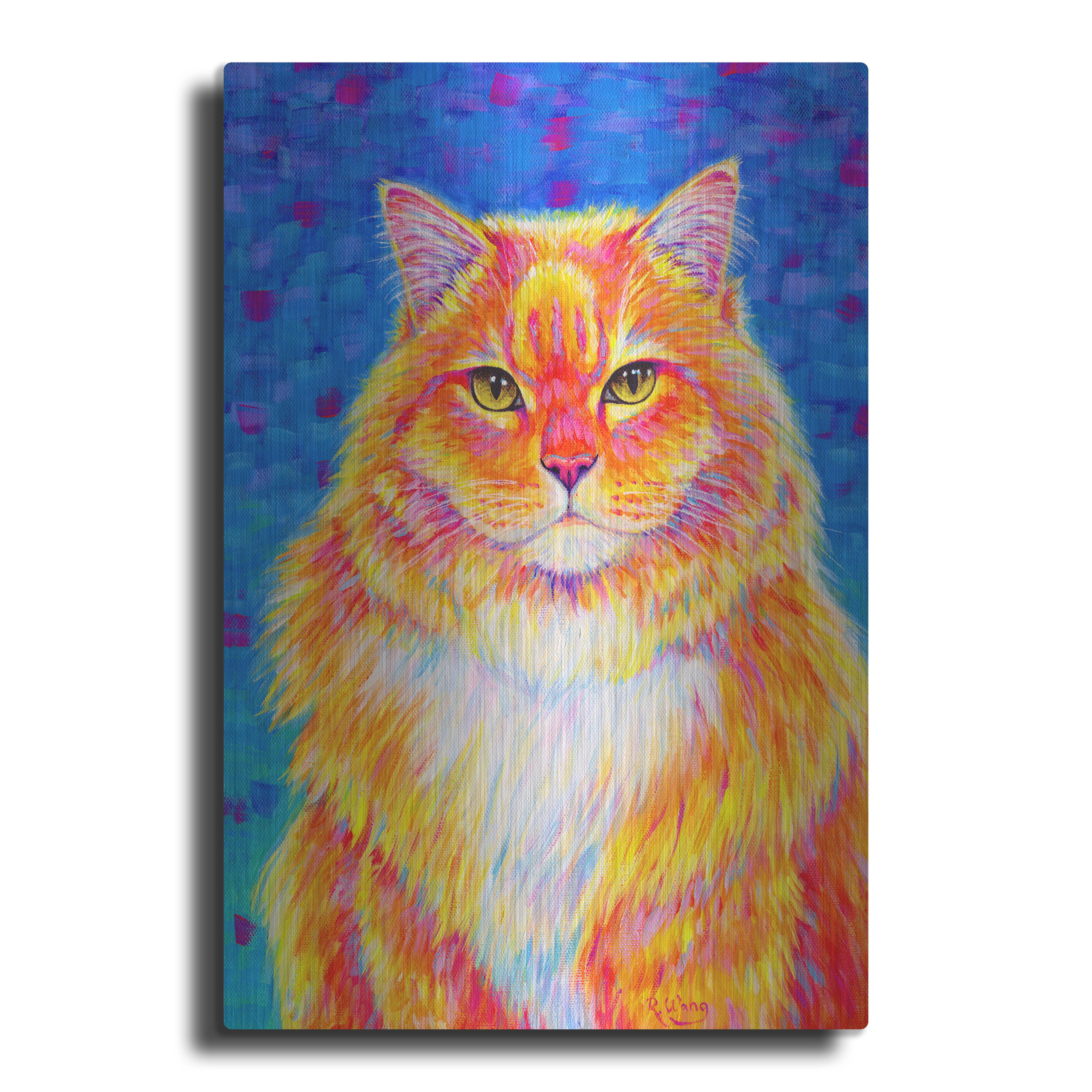 Luxe Metal Art 'Orange Buff Tabby Cat' by Rebecca Wang Art, Metal Wall ...