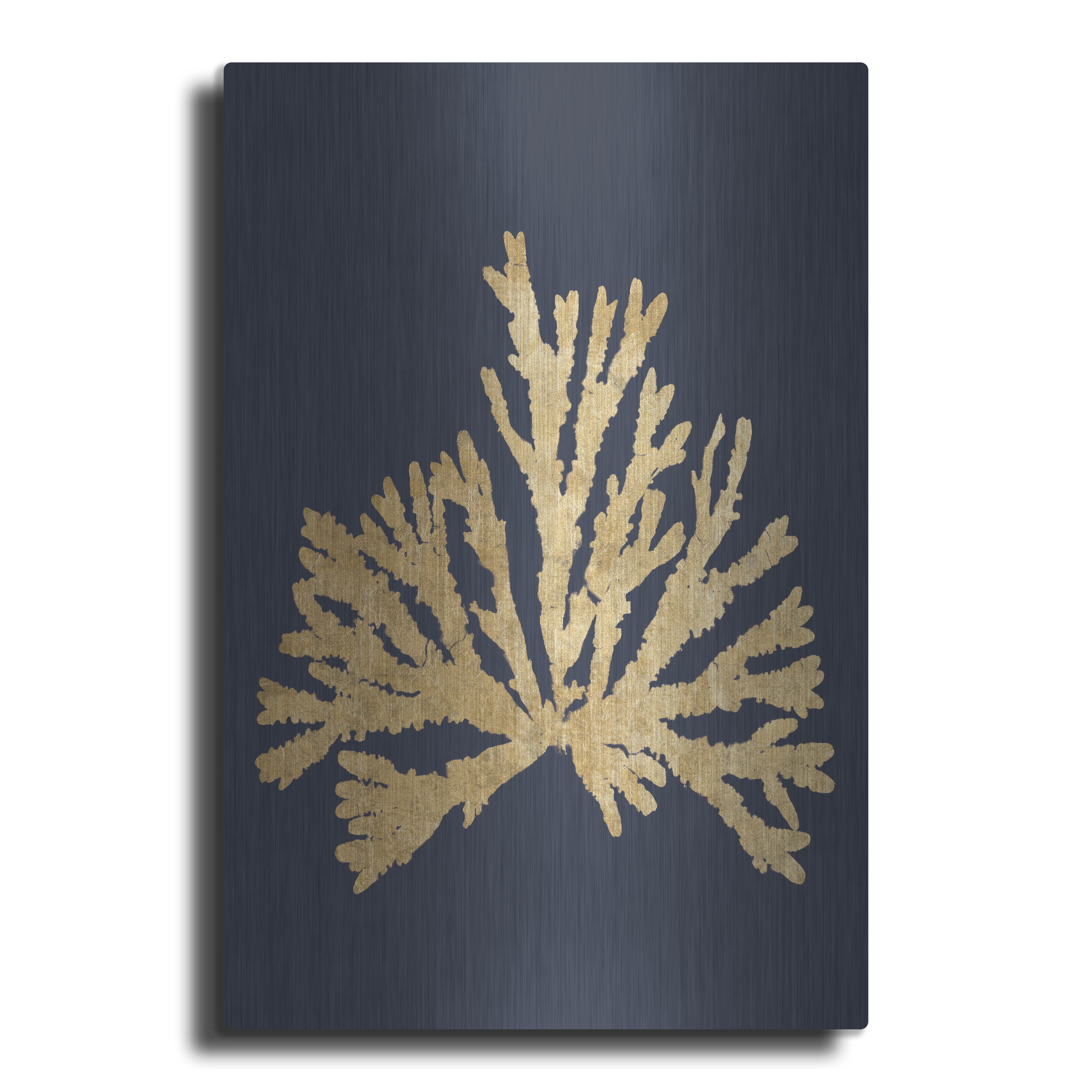 Luxe Metal Art 'Pacific Sea Mosses 4 Indigo' by Wild Apple Portfolio ...