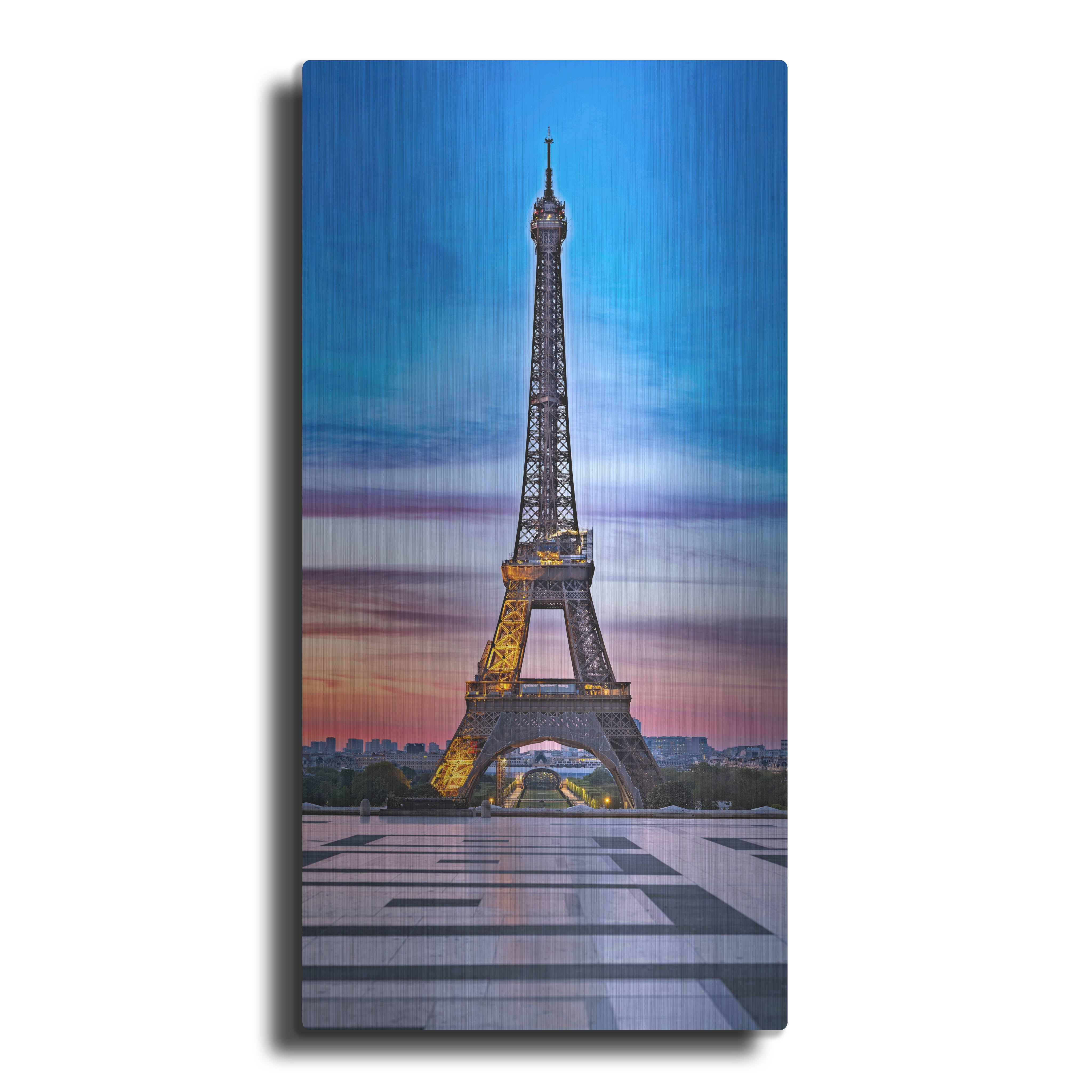 Luxe Metal Art 'Paris - Eiffel Tower - Sunrise' by Epic Portfolio Metal ...