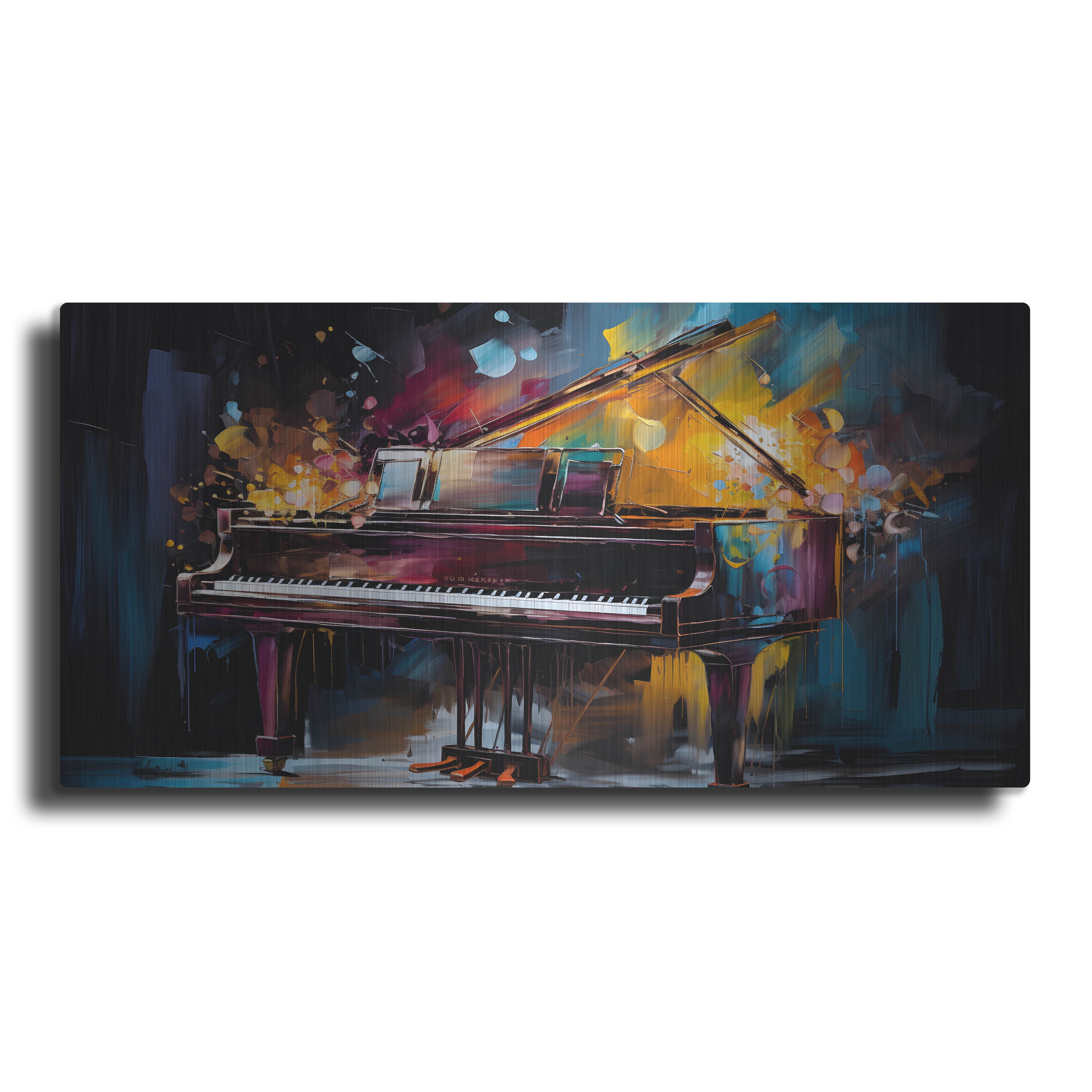 Luxe Metal Art 'Piano 5' by Sean Parnell Metal Wall Art, 24" x 12 ...