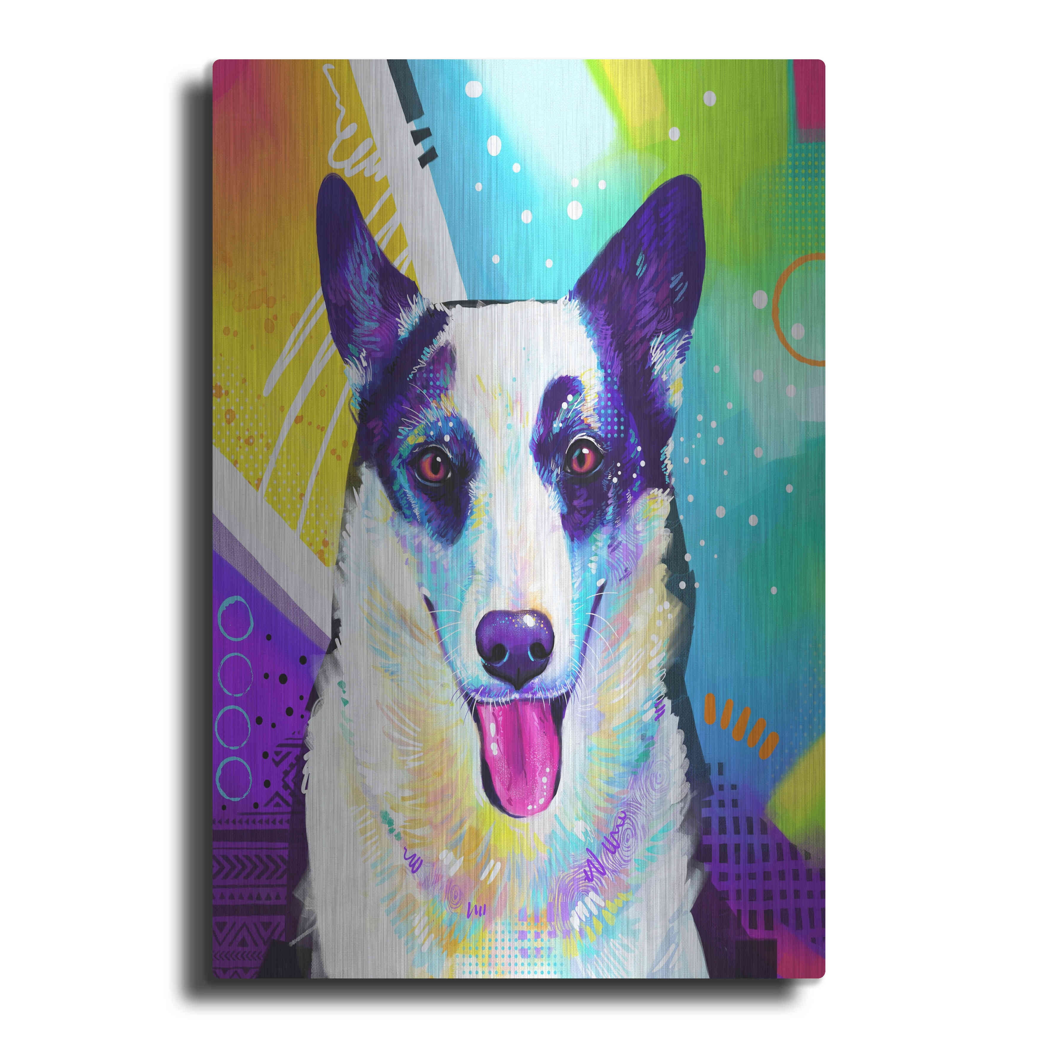 Luxe Metal Art 'Pop Art Border Collie' by Furbaby Affiliates, Metal ...