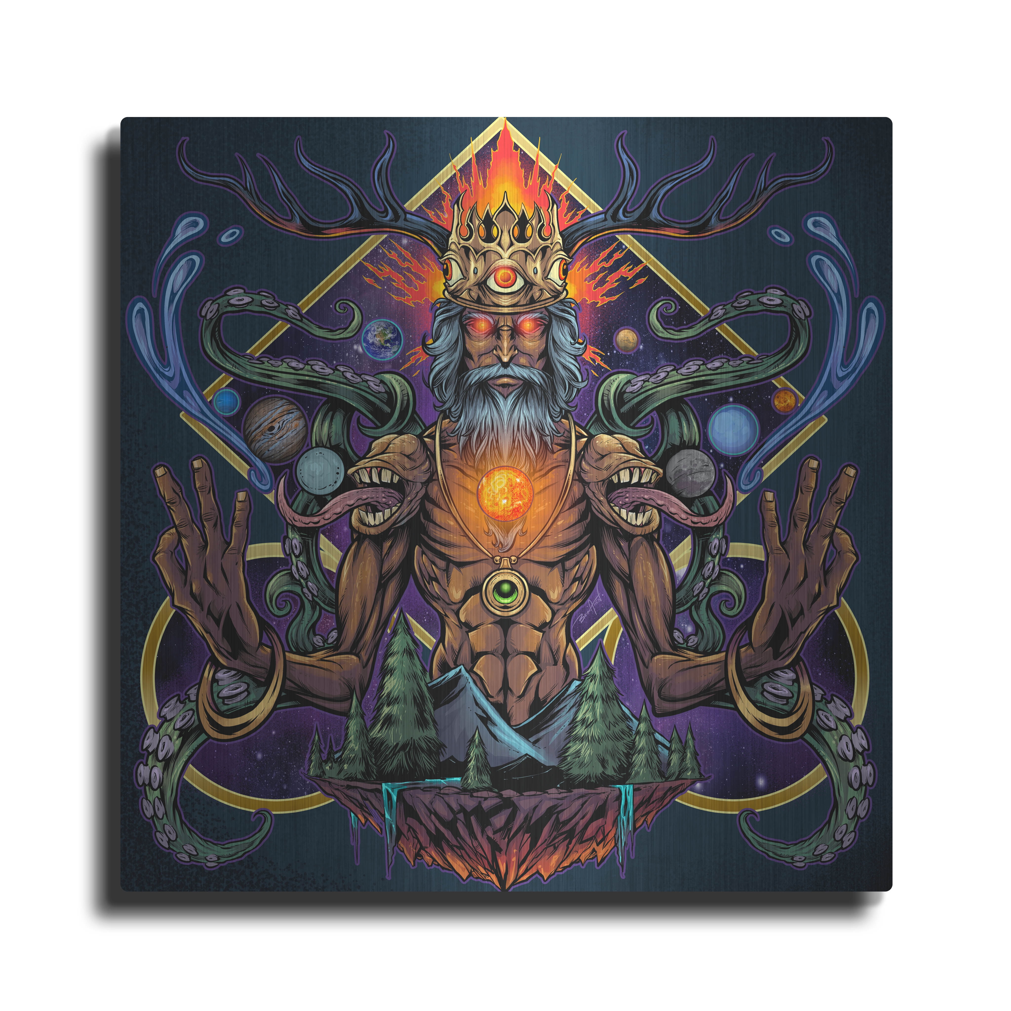 Luxe Metal Art 'Psychedelic Meditating Mystic' by Flyland Designs ...