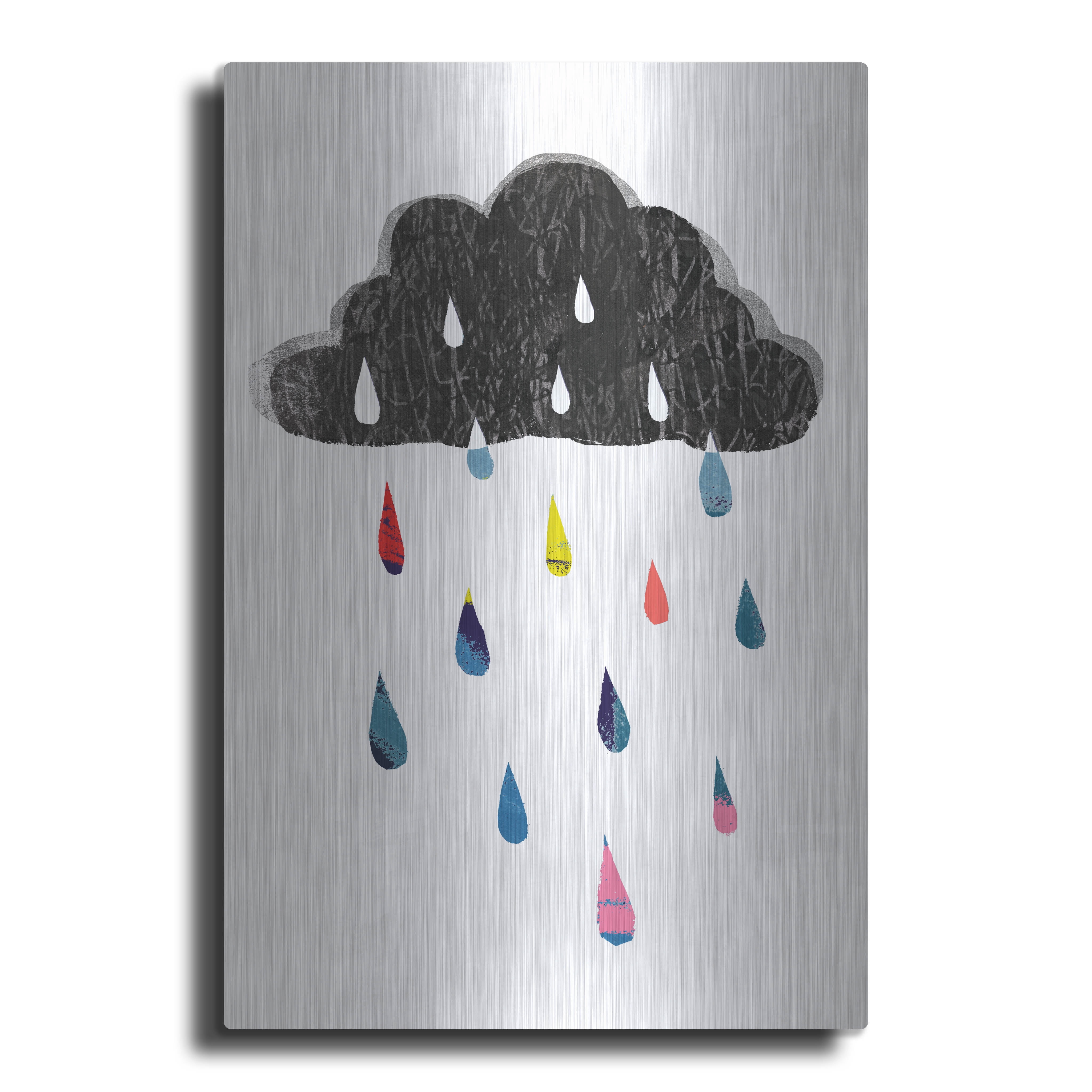 Luxe Metal Art 'Rainy Day Rainbow I' by Victoria Borges, Metal Wall Art ...