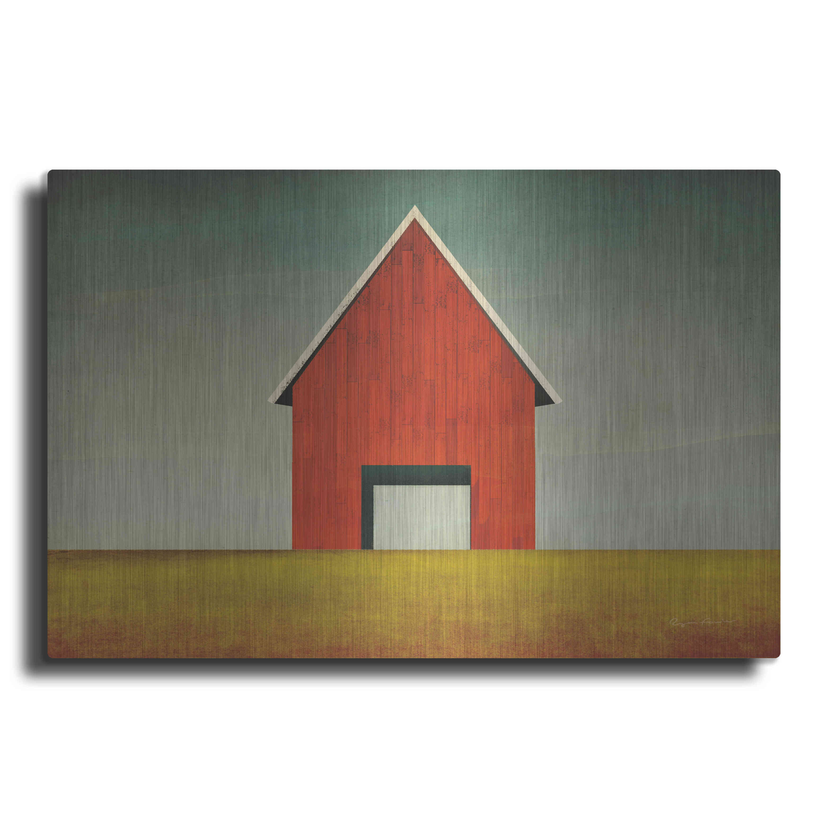 Luxe Metal Art 'Red Barn Summer' by Ryan Fowler, Metal Wall Art, 24"x16 ...