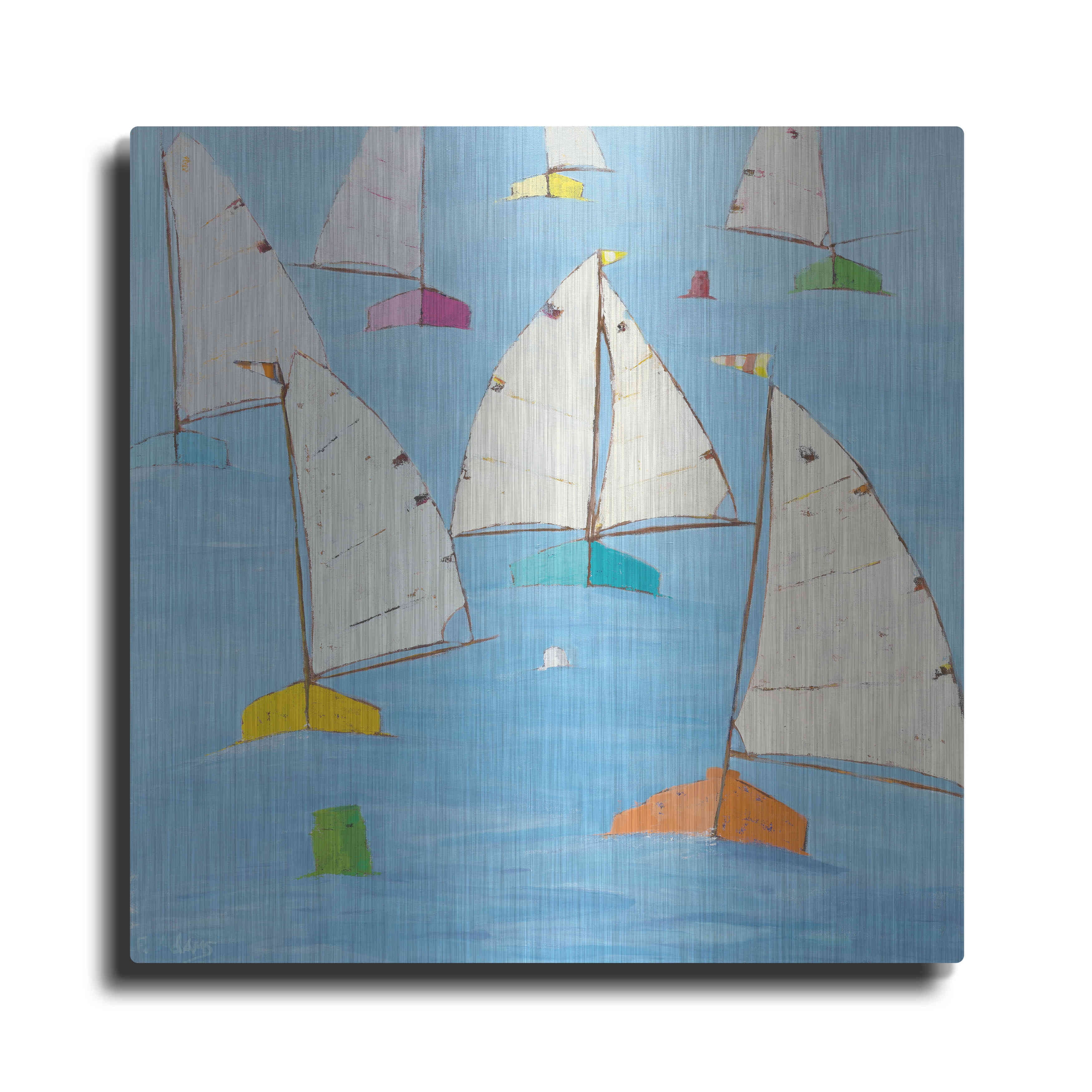 Luxe Metal Art 'Regatta V' by Phyllis Adams, Metal Wall Art, 12"x12 ...