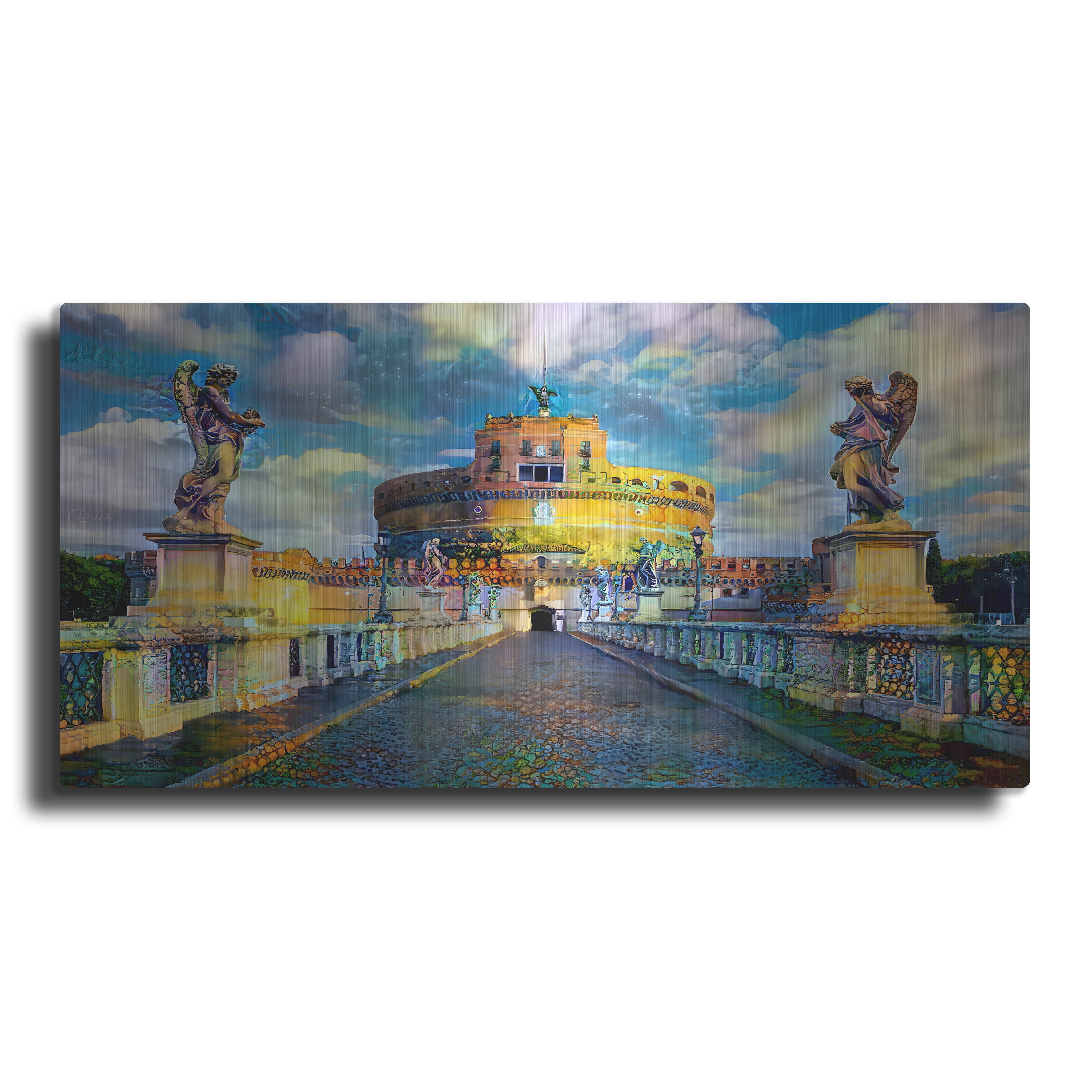 Luxe Metal Art 'Rome Italy Castel Sant Angelo Mausoleum of Hadrian' by ...