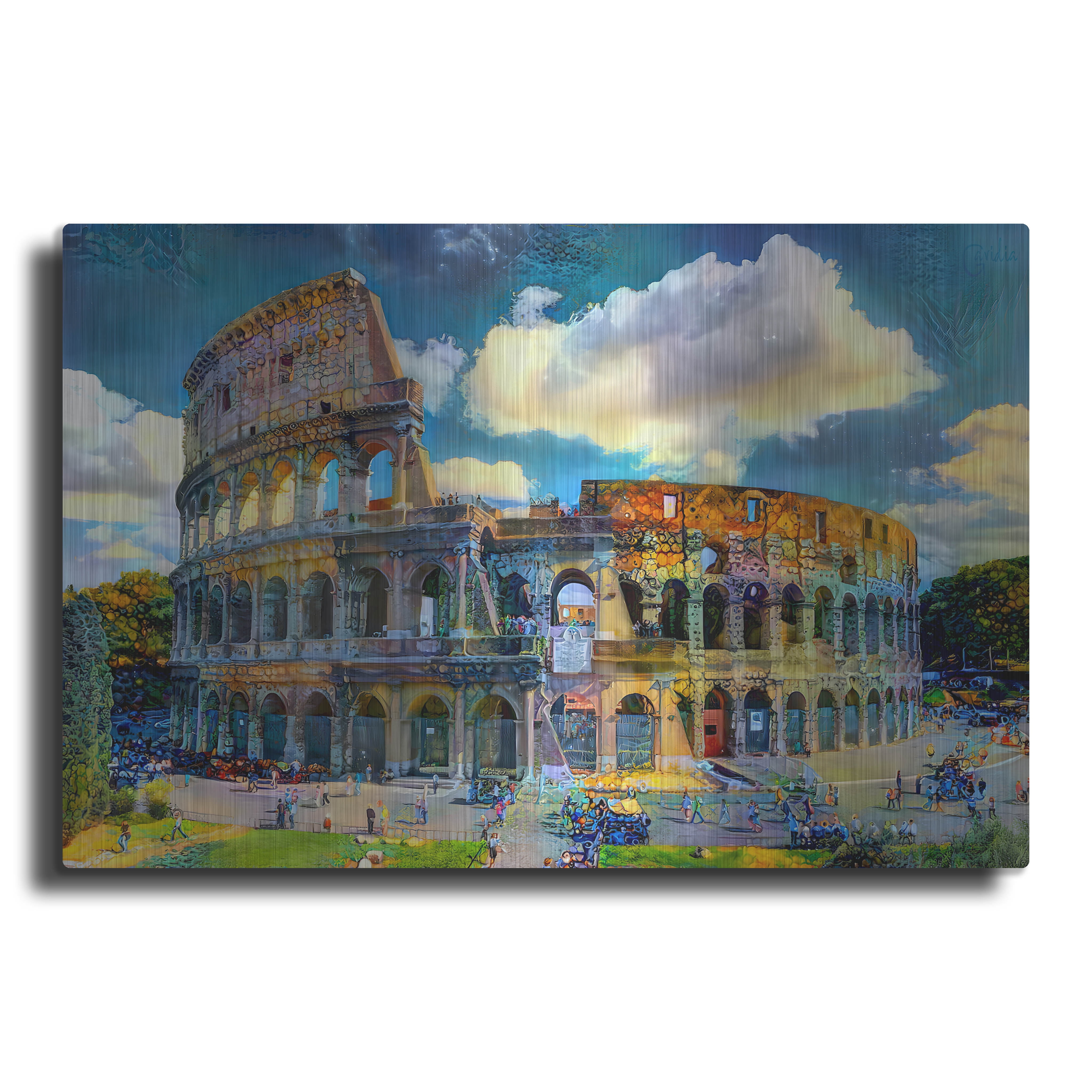 Luxe Metal Art 'Rome Italy Colosseum Ver1' by Pedro Gavidia, Metal Wall ...