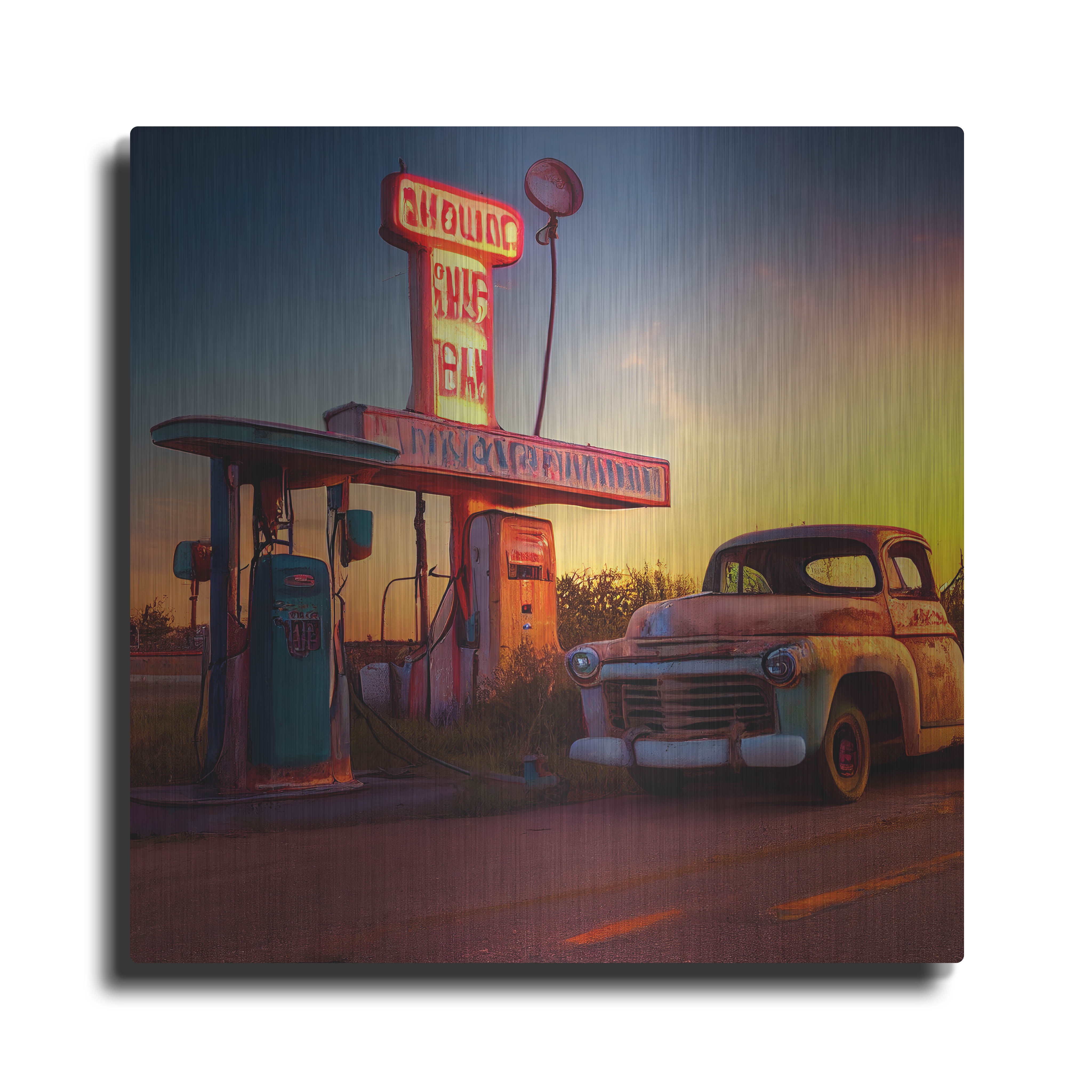 Luxe Metal Art 'Route 66 1' by Ray Heere, Metal Wall Art, 12"x12 ...