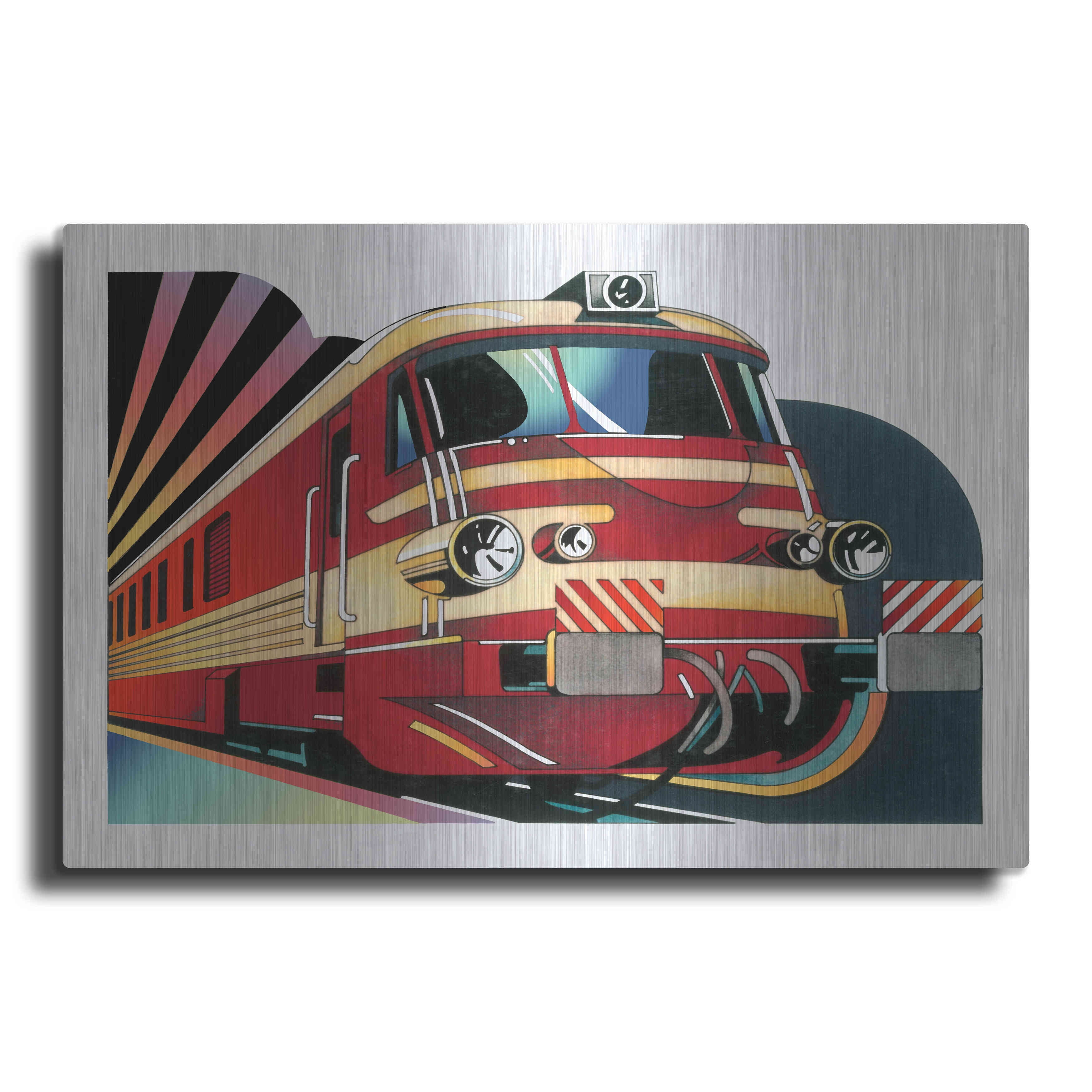 Luxe Metal Art 'Train' by David Chestnutt, Metal Wall Art, 24"x16 ...