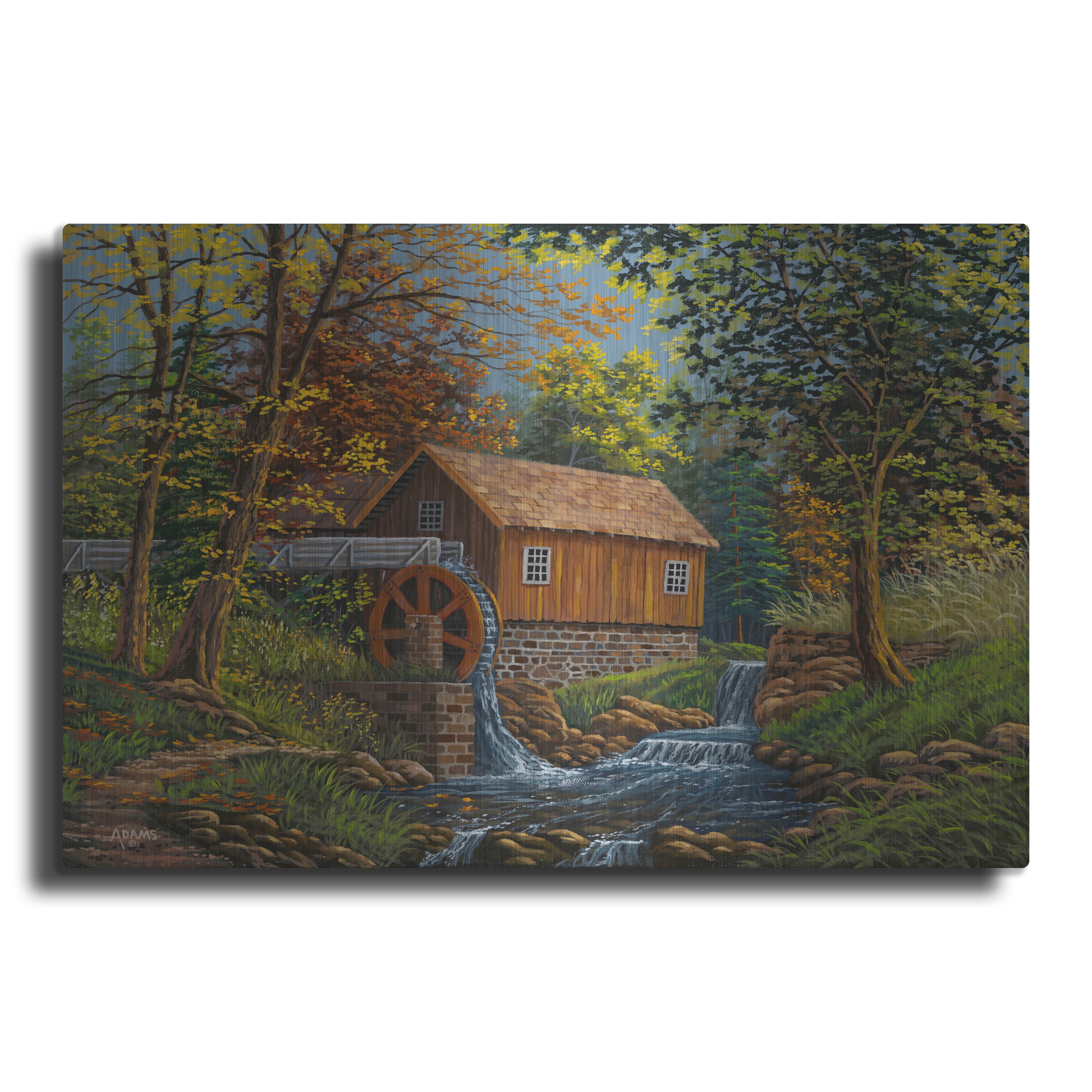 Luxe Metal Art 'Shady Grove Mill' by Gary Adams, Metal Wall Art, 16"x12 ...