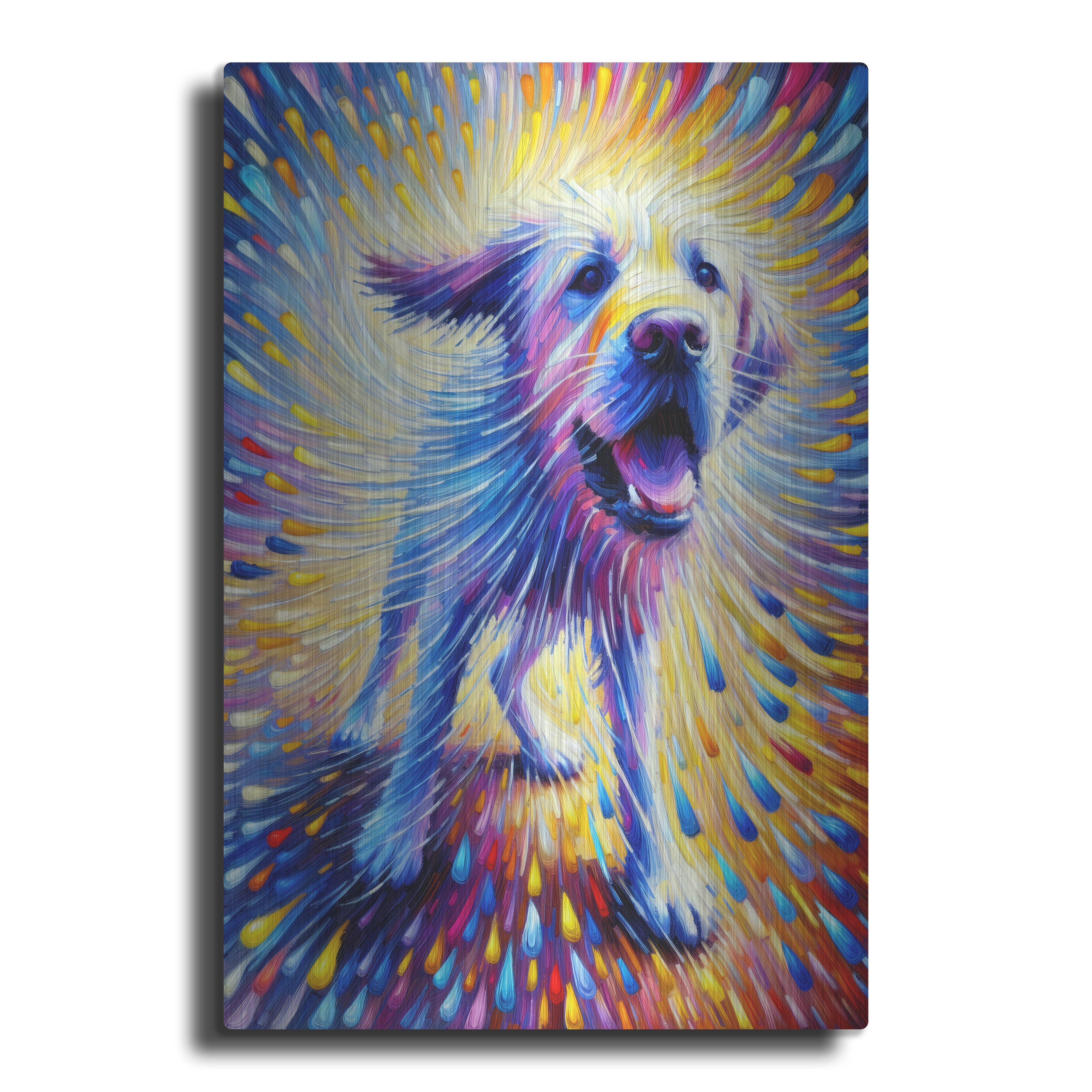 Luxe Metal Art 'Shake It Off Pooch' by Rich Monet Metal Wall Art, 16" x ...