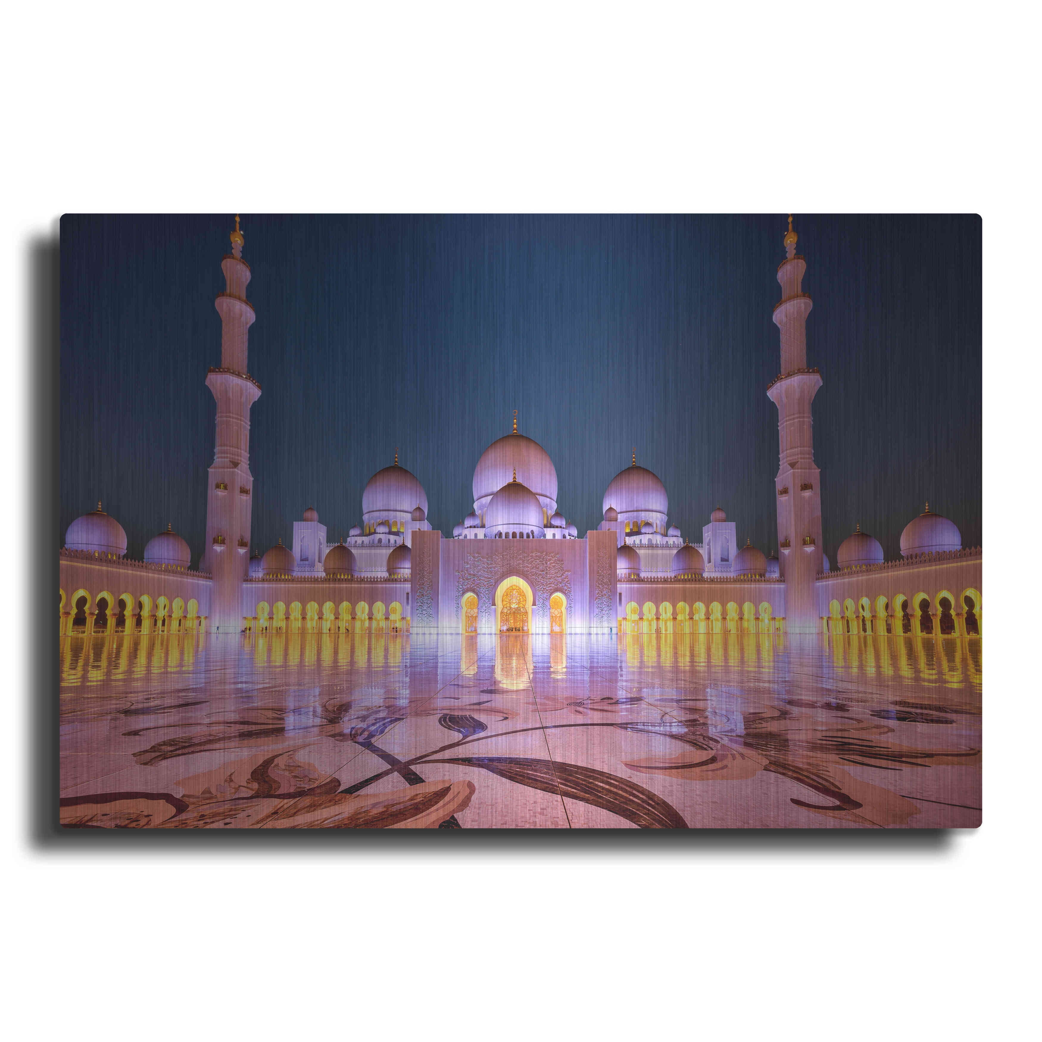 Luxe Metal Art 'Sheikh Zayed Grand Mosque' Metal Wall Art, 24"x16 ...