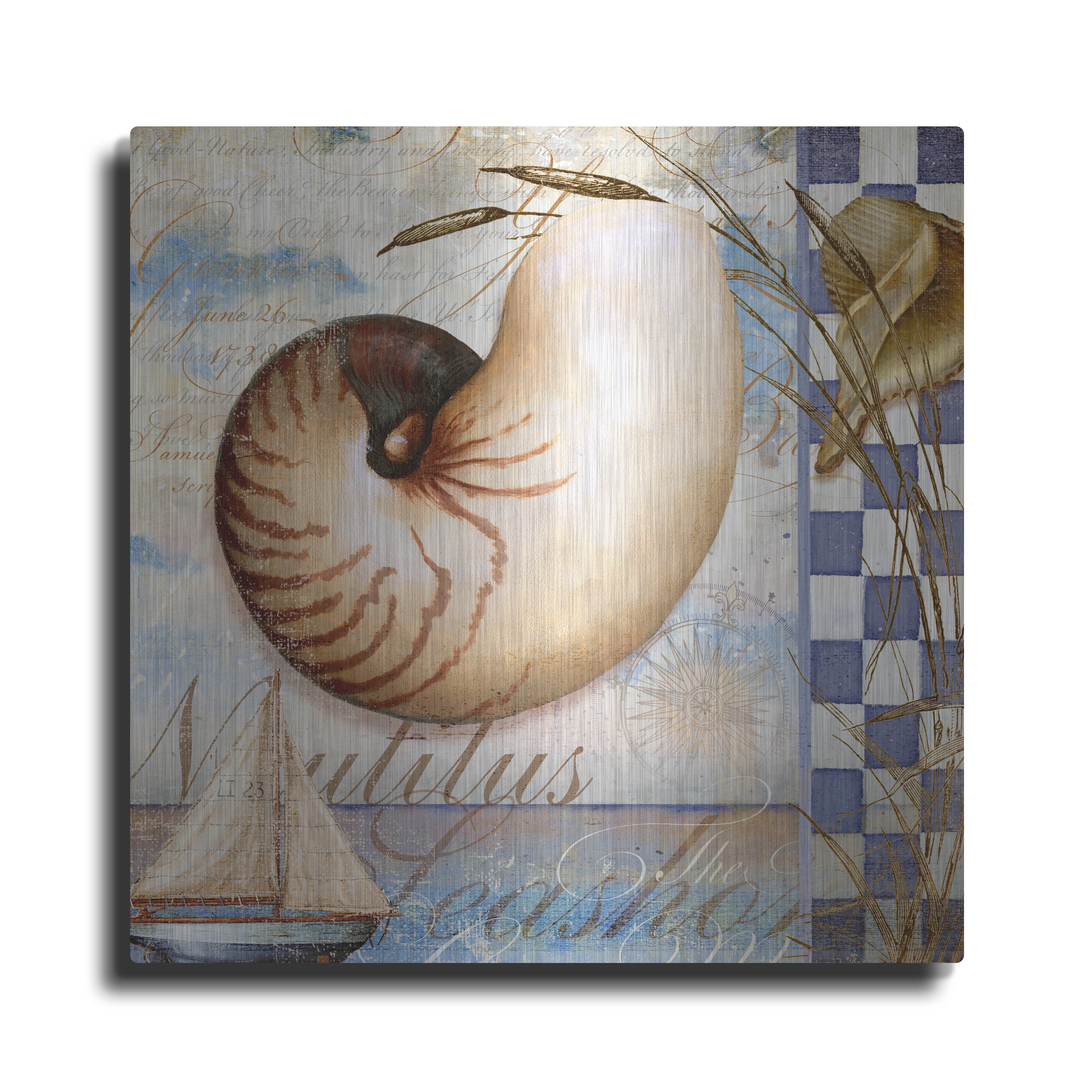 Luxe Metal Art 'Shell Dreams 2' by Art Licensing Studio Metal Wall Art ...