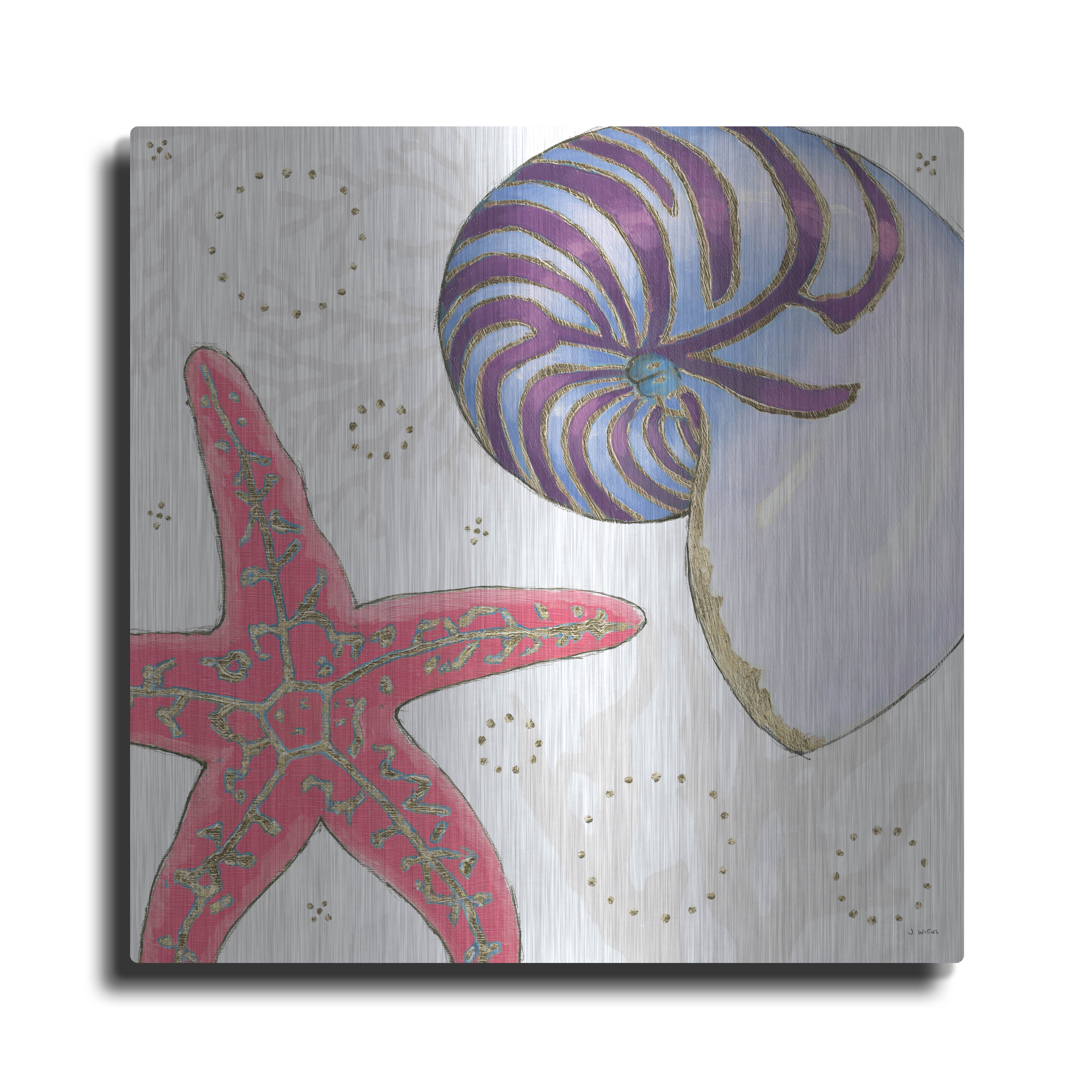Luxe Metal Art 'Shimmering Shells 2' by James Wiens Metal Wall Art, 24 ...